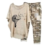 Dyegold 2 Piece Outfits For Women Summer Plus Size Half Sleeve Blouse ...