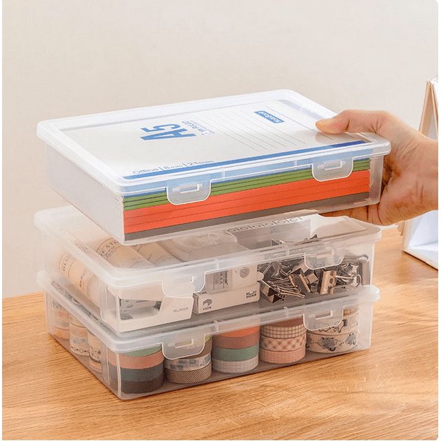 Dyegold A4 Paper Organizer Clearance,Plastic Storage Box with Latching ...