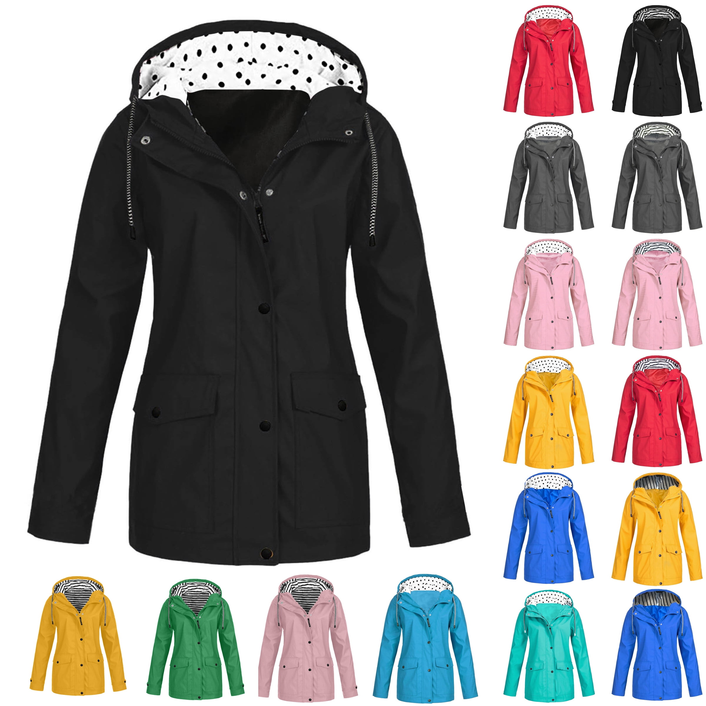 Dyegold Fall Coats For Women Ladies Black Jacket Womens Rain Jackets ...