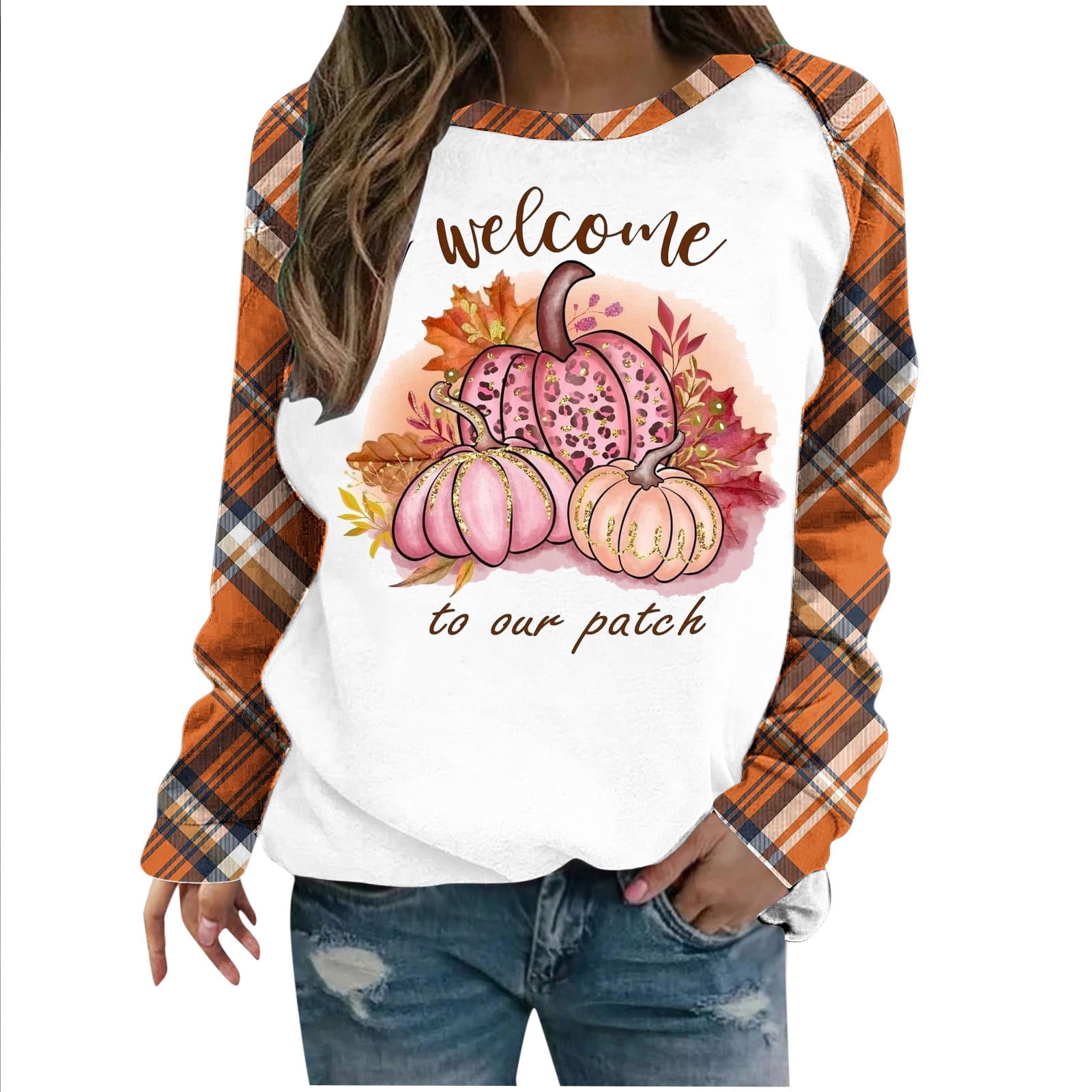 Dyegold Fall Sweatshirts For Women Teen Girls Maple Leaf Print Tops ...