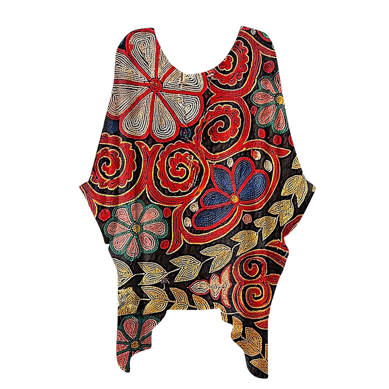 Dyegold High Low Tops For Women Short Sleeve Round Neck Marble Printed ...
