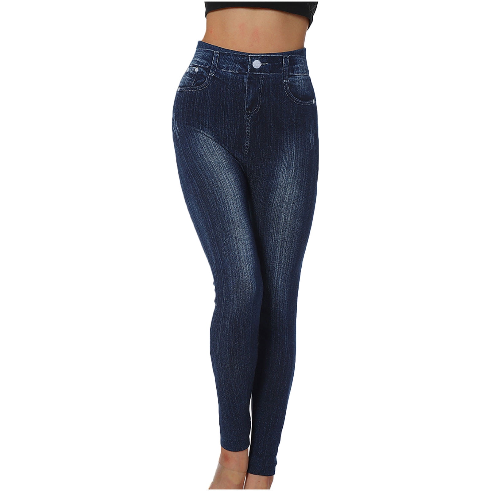 Dyegold Women's High Waisted Stretchy Denim Print Jeggings Plus Size ...