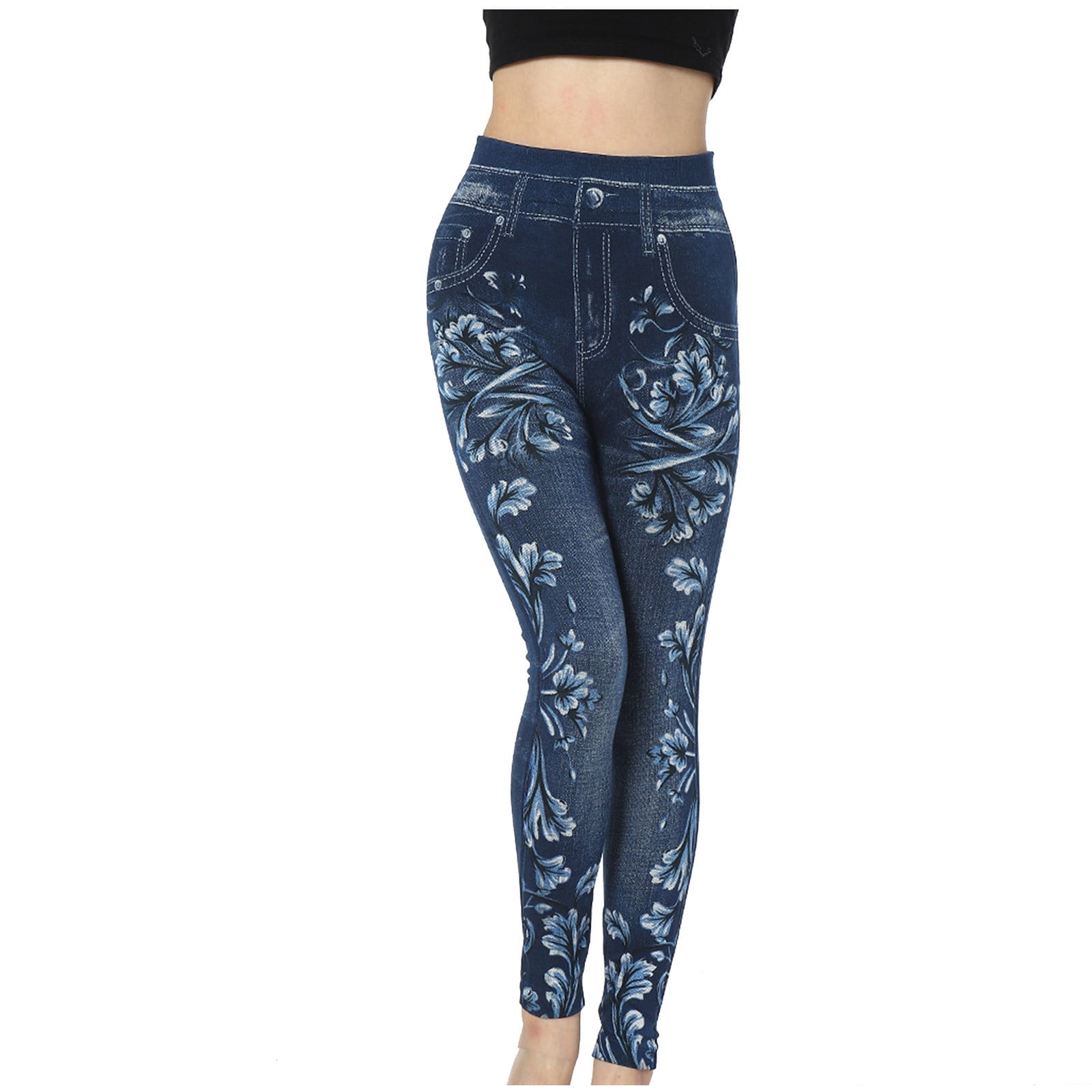 Dyegold Jeggings for Women High Waisted Stretchy Denim Print Leggings ...