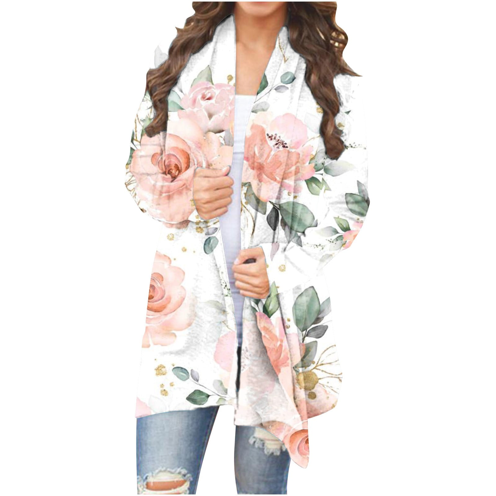 Dyegold Lightweight Cardigans For Women Dressy Casual Floral Print ...