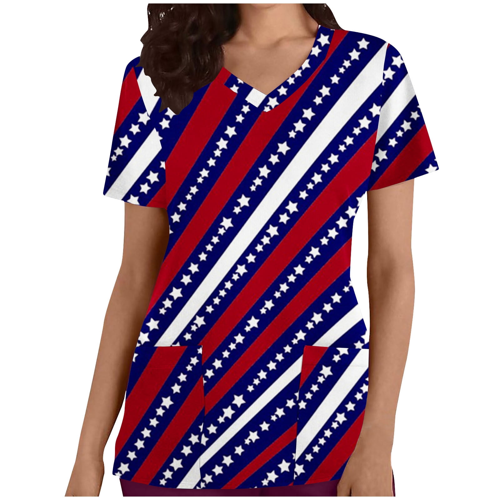 Dyegold Summer Tops for Women 2023 Trendy, V-Neck Scrub Tops for Women ...