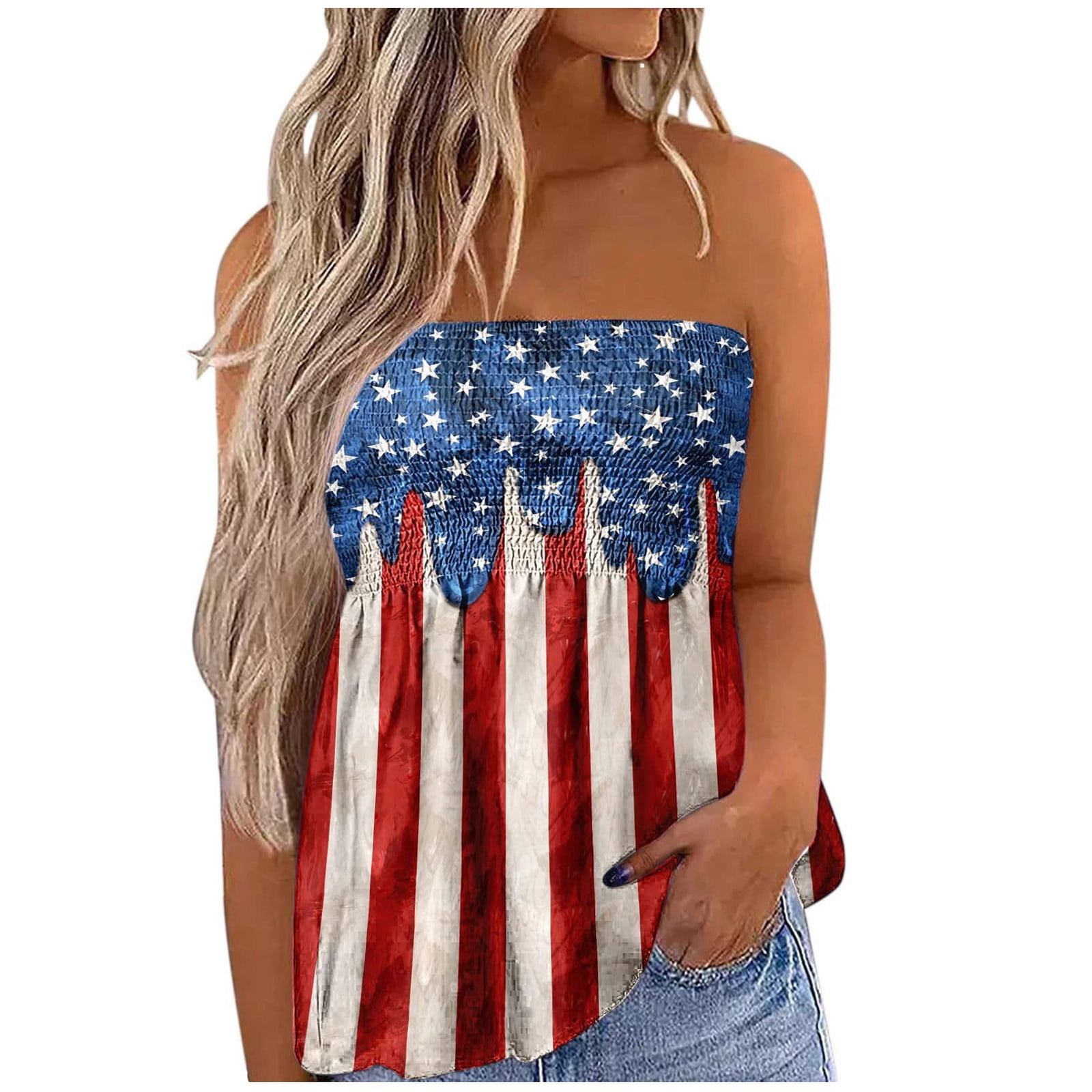 Dyegold Summer Tops for Women 2023, Women's Summer Tube Tops American ...