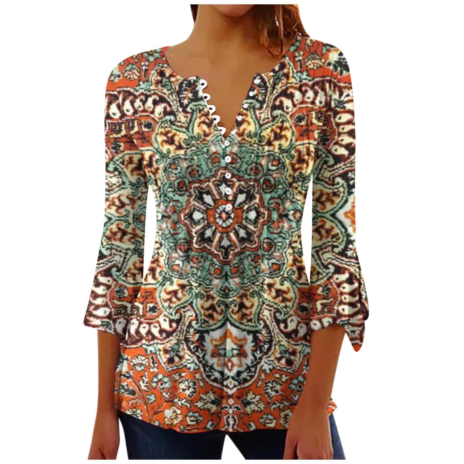 Dyegold Summer Tops For Women Ladies Elbow Sleeve Tops Women Women's ...