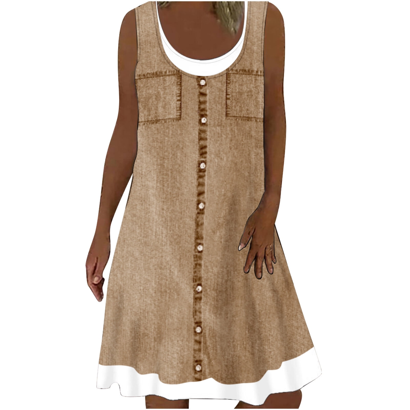 Dyegold Sundresses for Women Casual Beach - Midi Sun Dress Womens Plus ...