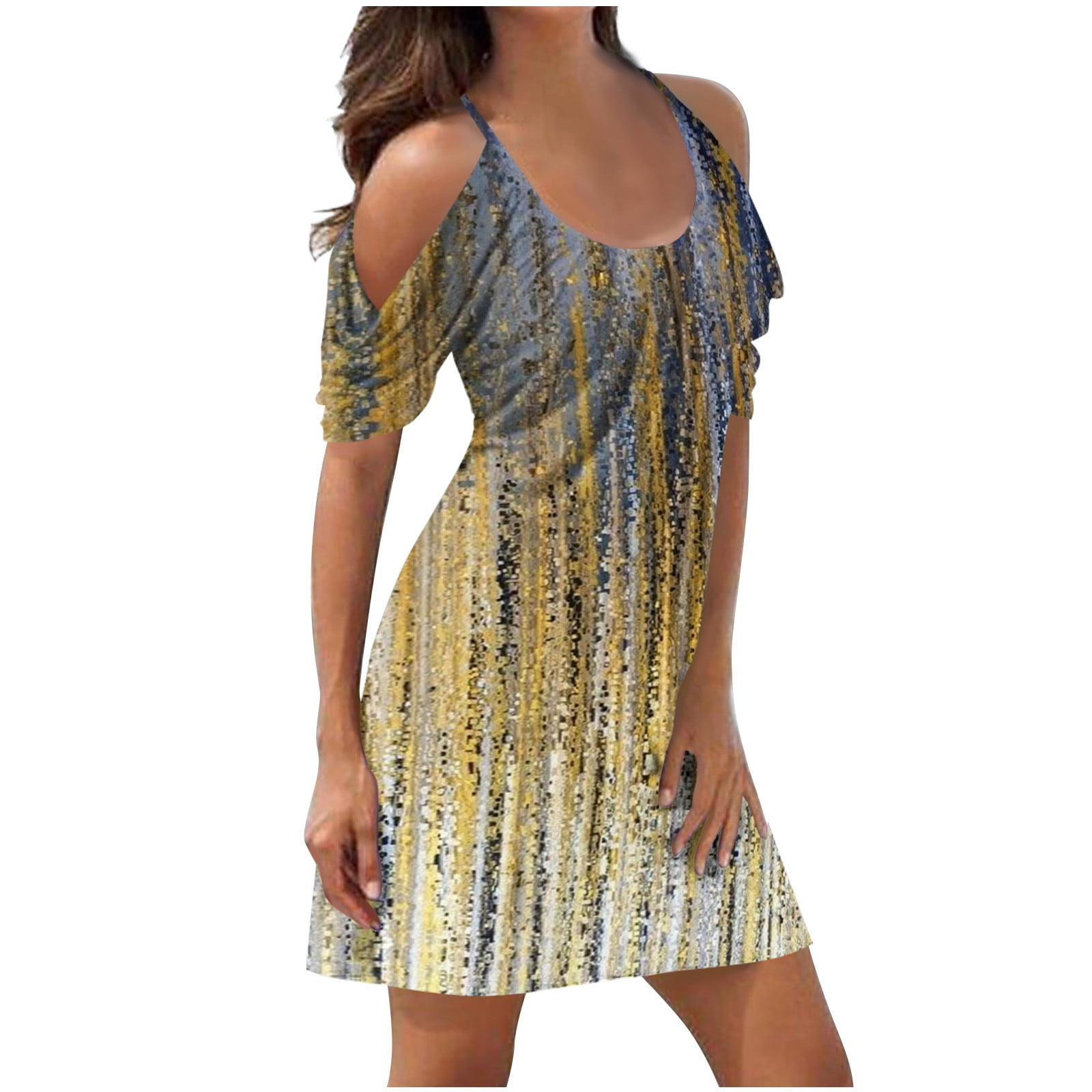 Dyegold Sundresses for Women Casual Beach - Mini Dresses for Women Cold ...