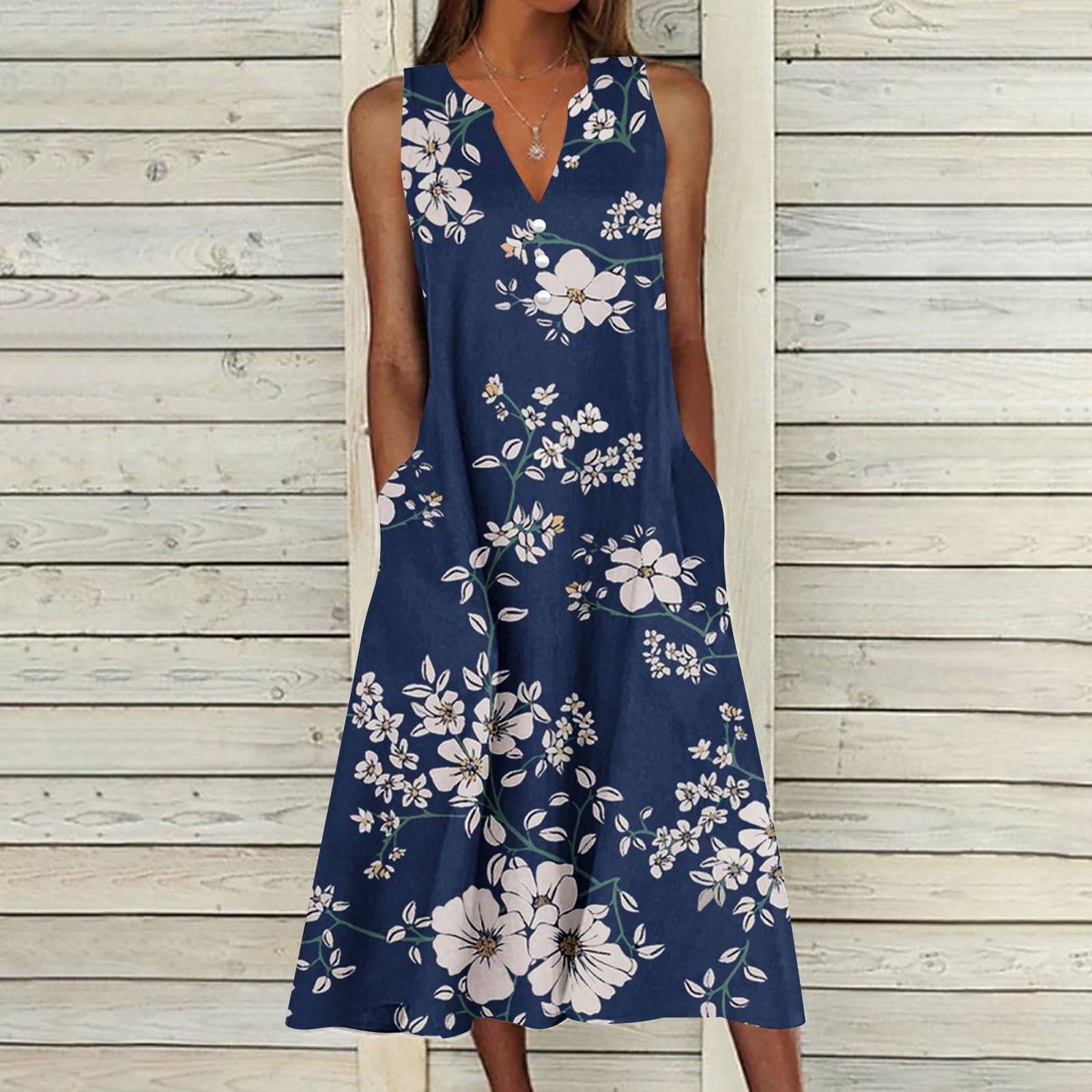 Dyegold Sundresses for Women Casual Beach - Plus Size Summer Dresses V ...