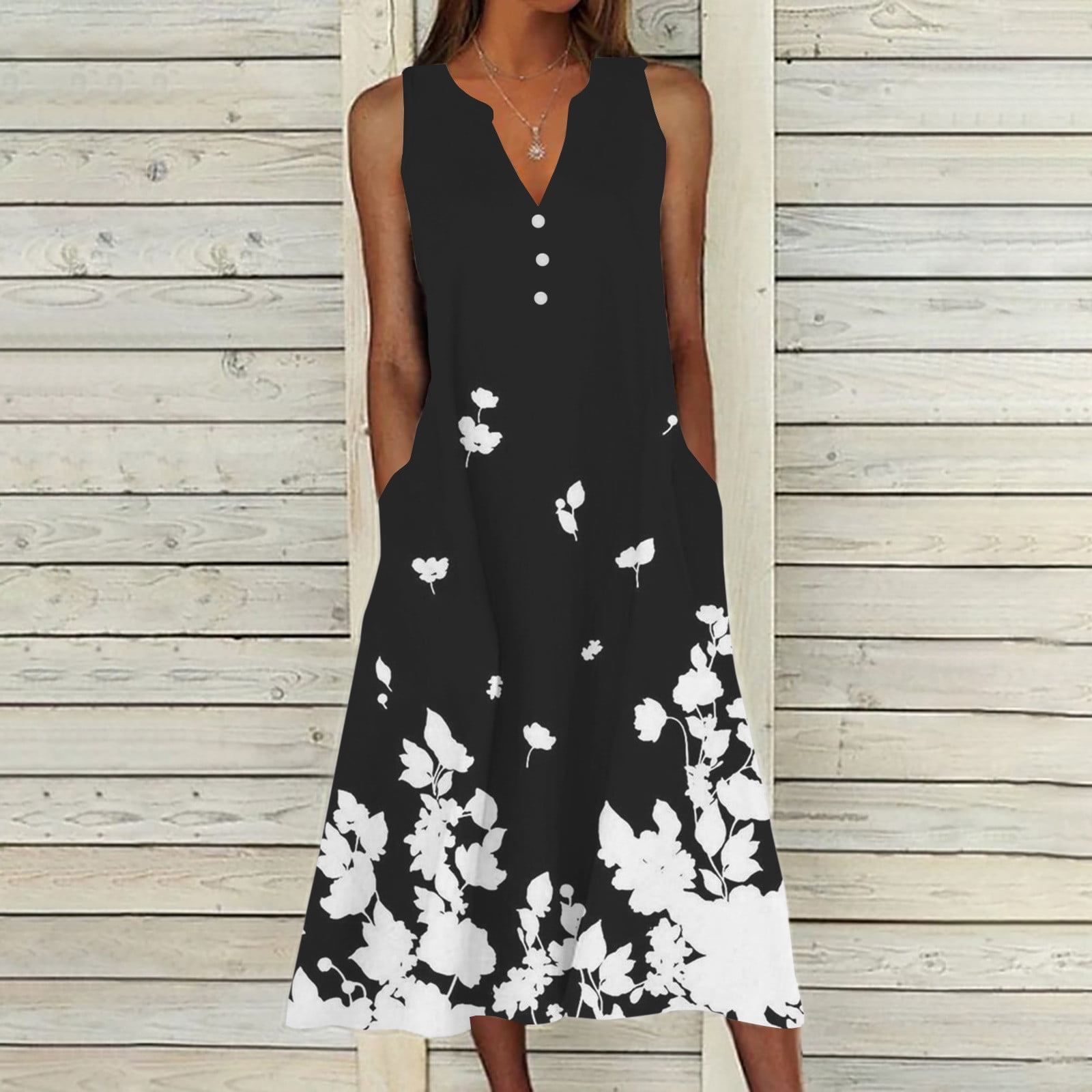 Dyegold Sundresses for Women Casual Beach - Plus Size Summer Dresses V ...