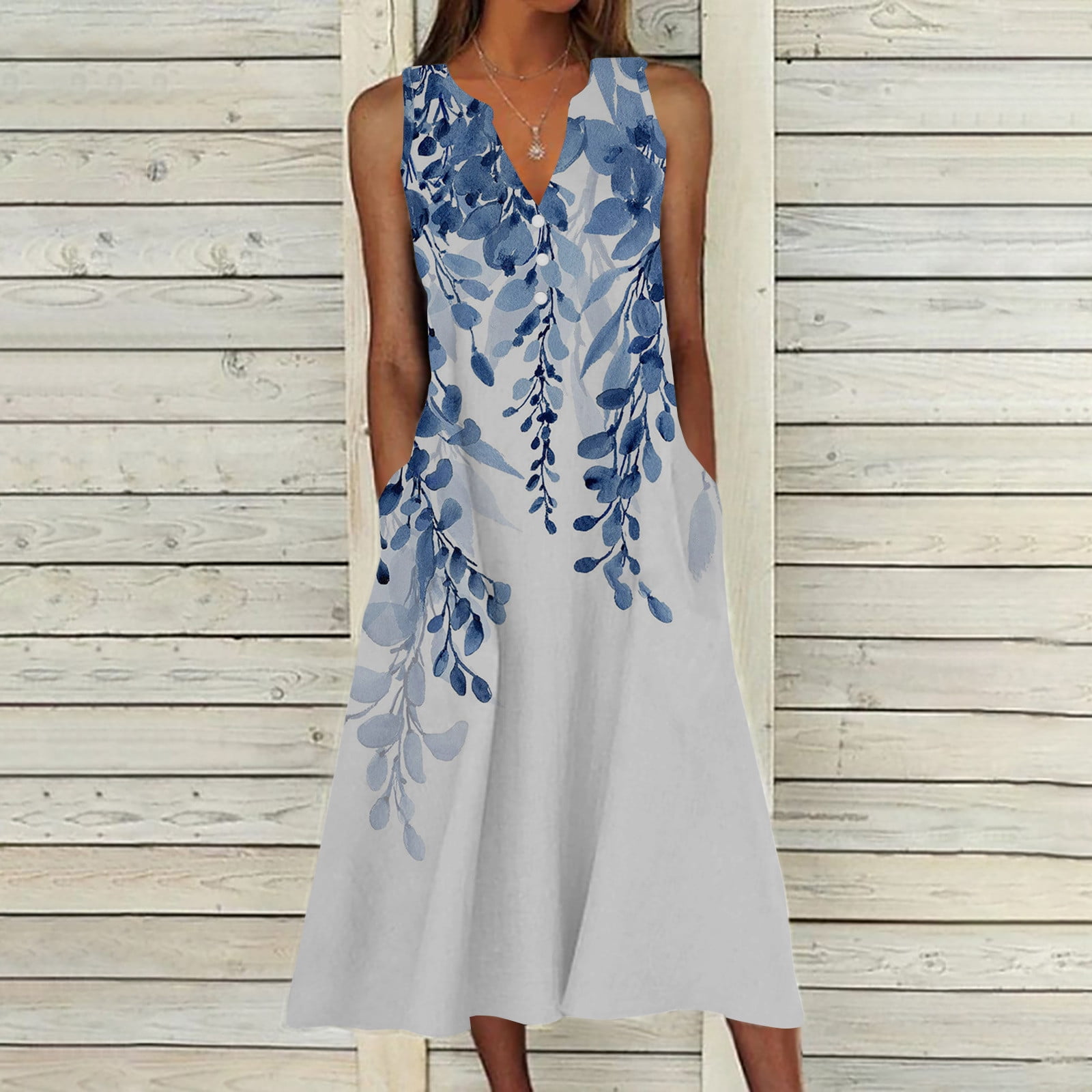 Dyegold Sundresses for Women Casual Beach - Plus Size Summer Dresses V ...