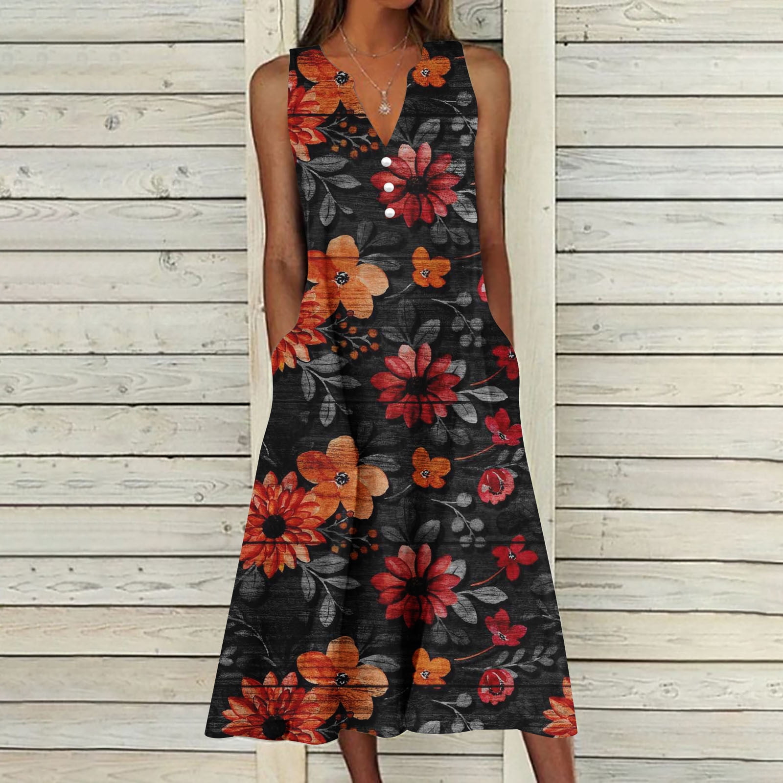 Dyegold Sundresses for Women Casual Beach - Plus Size Summer Dresses V ...