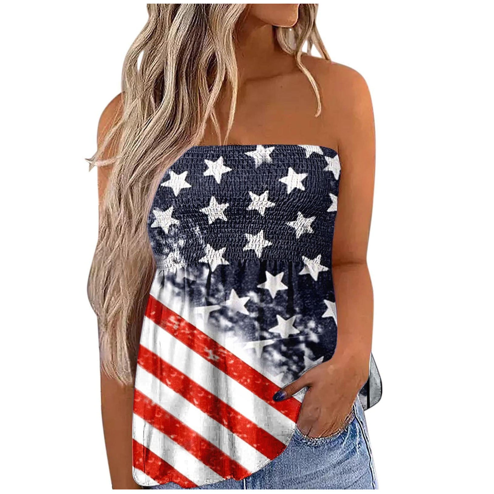 Dyegold T-Shirts for Women Trendy,Women's Tube Tops Gradient Bandeau ...