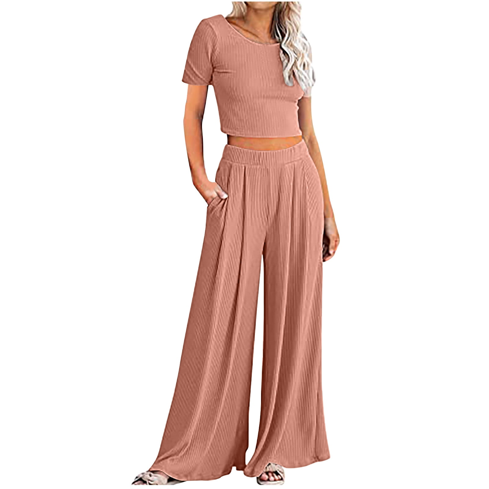 Dyegold Vacation Outfits For Women Short Sleeve Bodycon Ribbed Knit ...