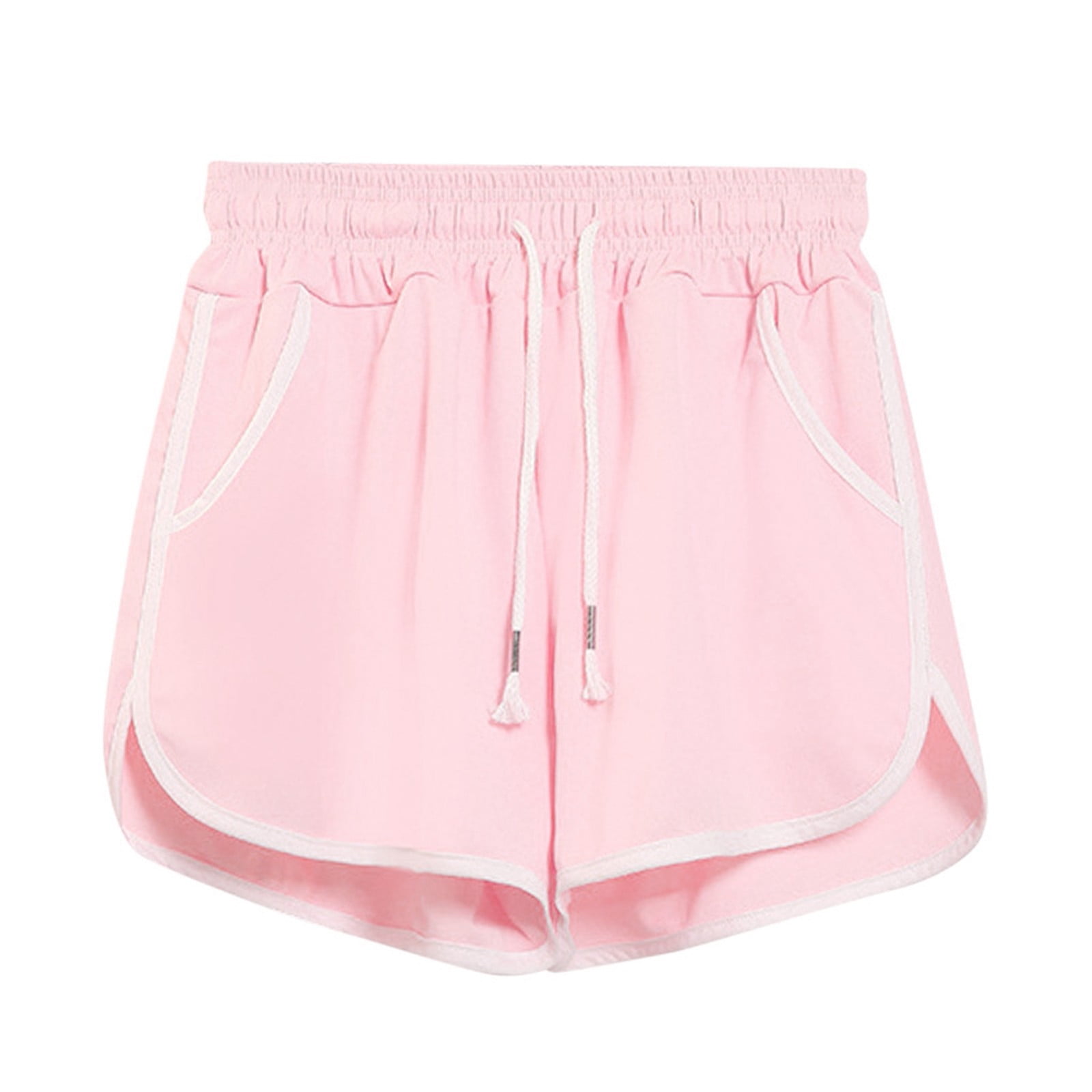 Dyegold Women's Shorts Summer Elastic Waist Lounge Sweat Shorts Pocket ...
