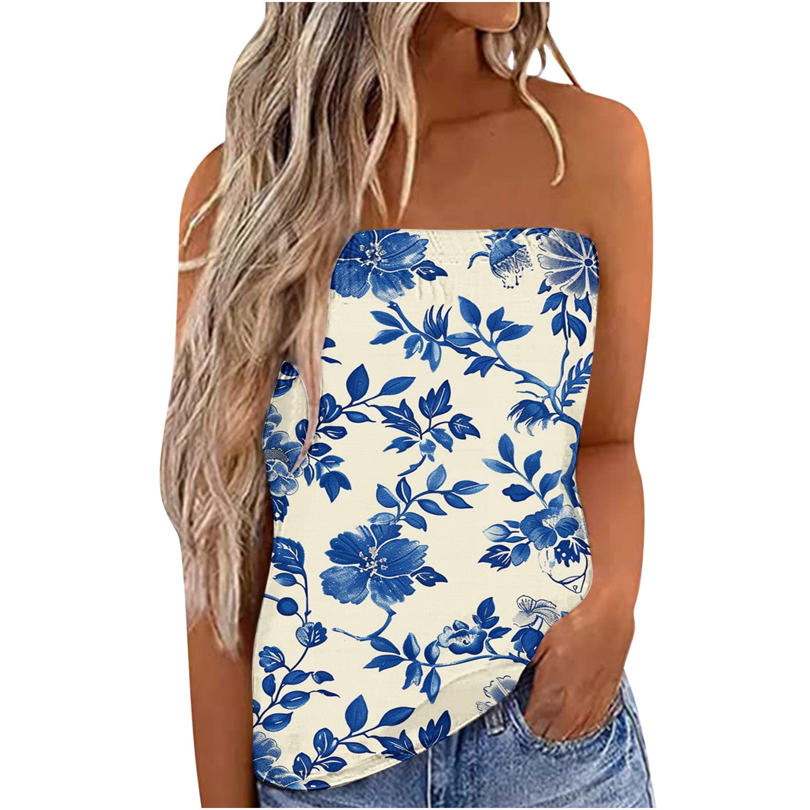 Dyegold Womens Summer Tops Trendy Off Shoulder Pleated Flowy Swing ...