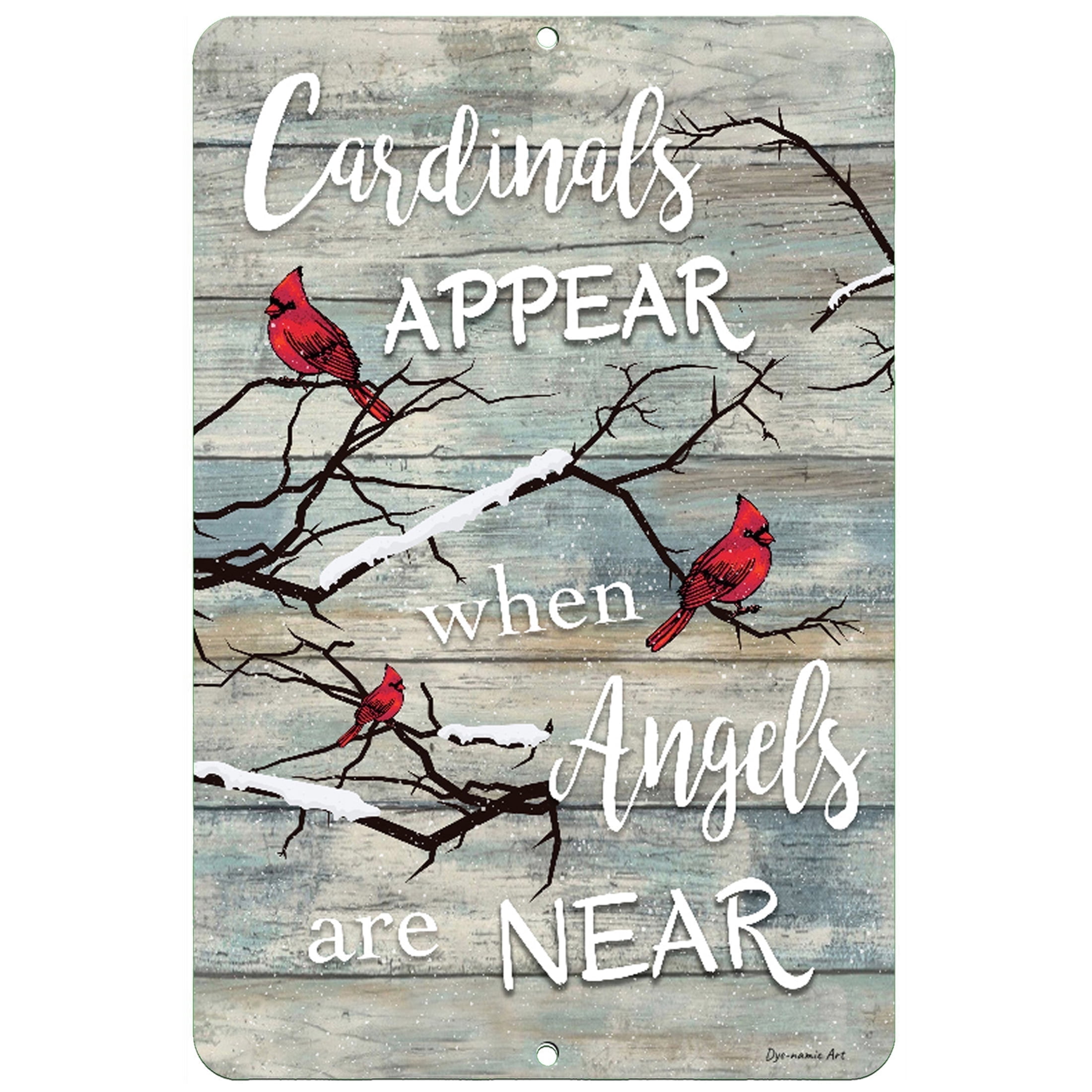 Dyenamic Art Cardinals Appear Metal Sign – Blue Sympathy Gift Wall ...