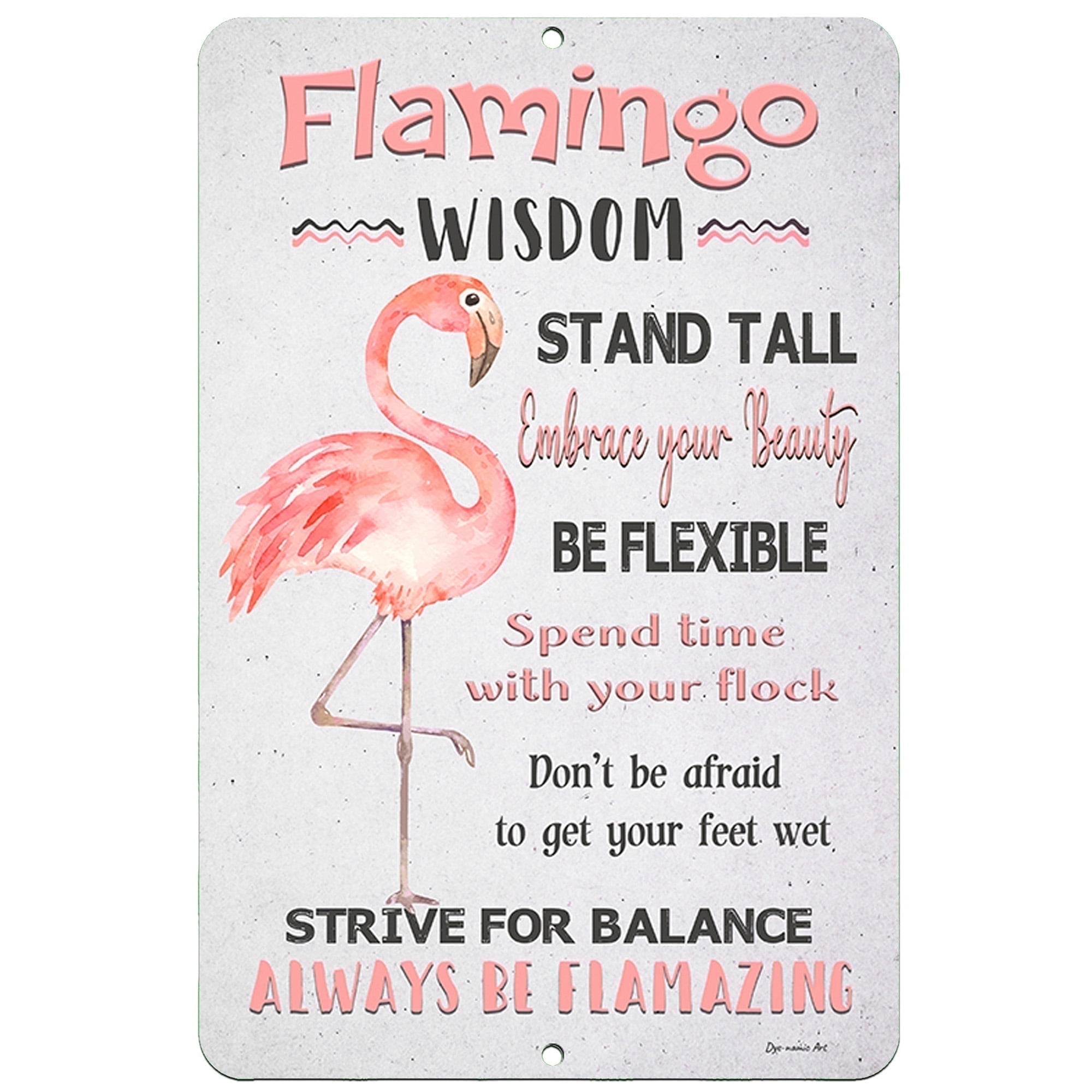 Dyenamic Art Flamingo Wisdom Wall & Outdoor Home Decor, Pink Aluminum ...