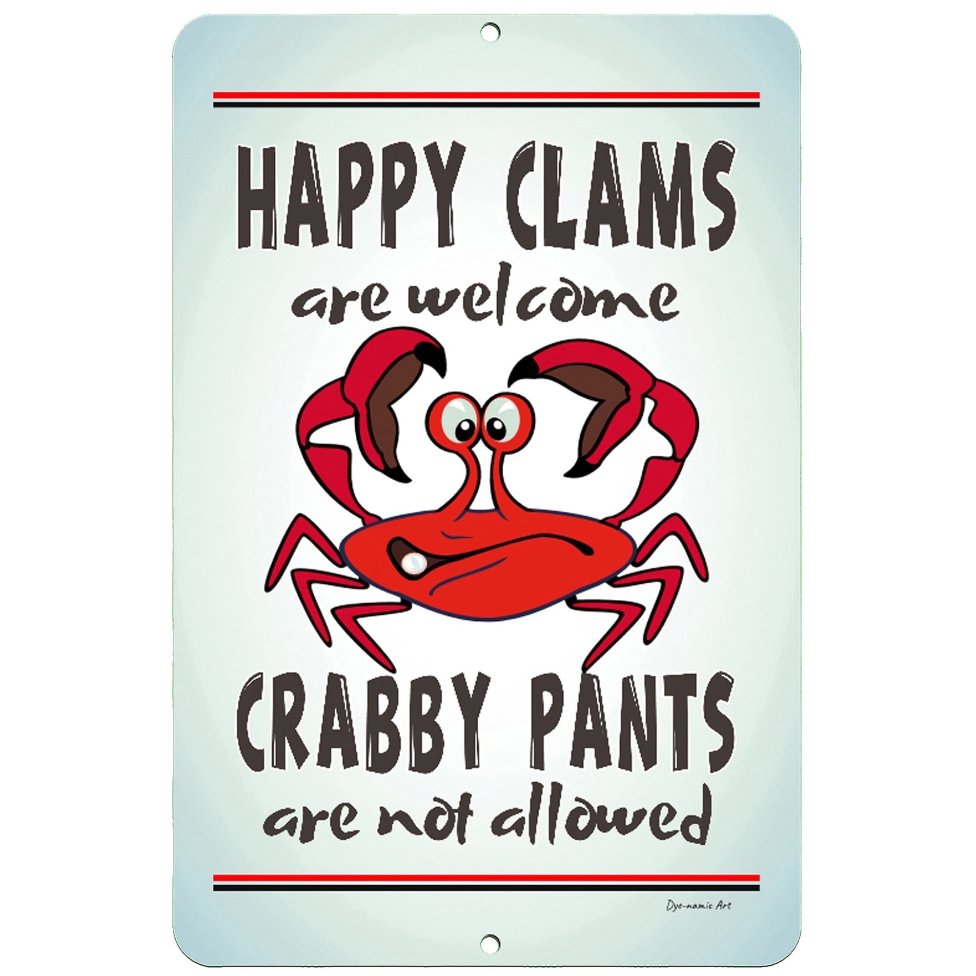 Dyenamic Art Happy Clams Metal Sign – Funny Coastal Wall Decor for ...