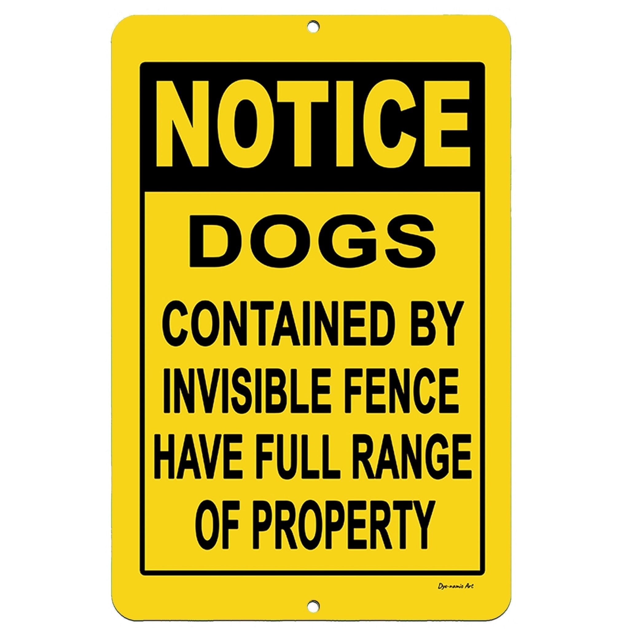 Dyenamic Art Invisible Fence Dog Warning Sign – Outdoor Property Metal ...