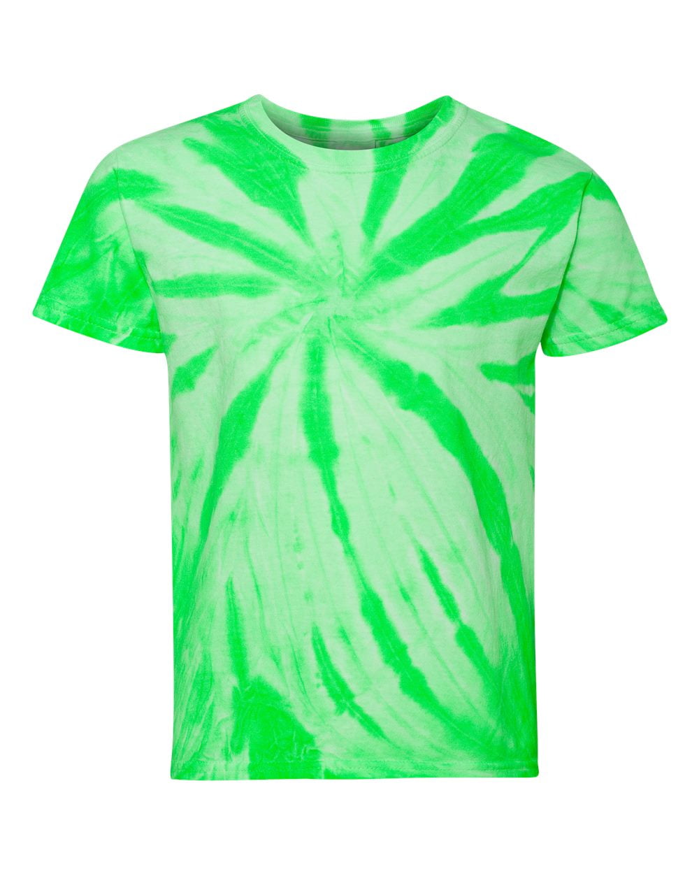 Gildan Tie Dye 68B Youth Neon One-Color Pinwheel Tee Shirt - Neon Green ...