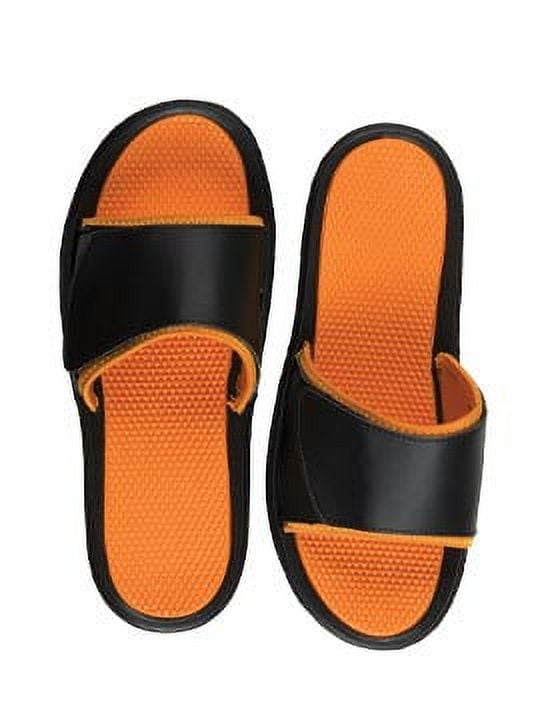 Dyenomite SS300 Imprintable Athletic Slides, Black & Orange - Large ...