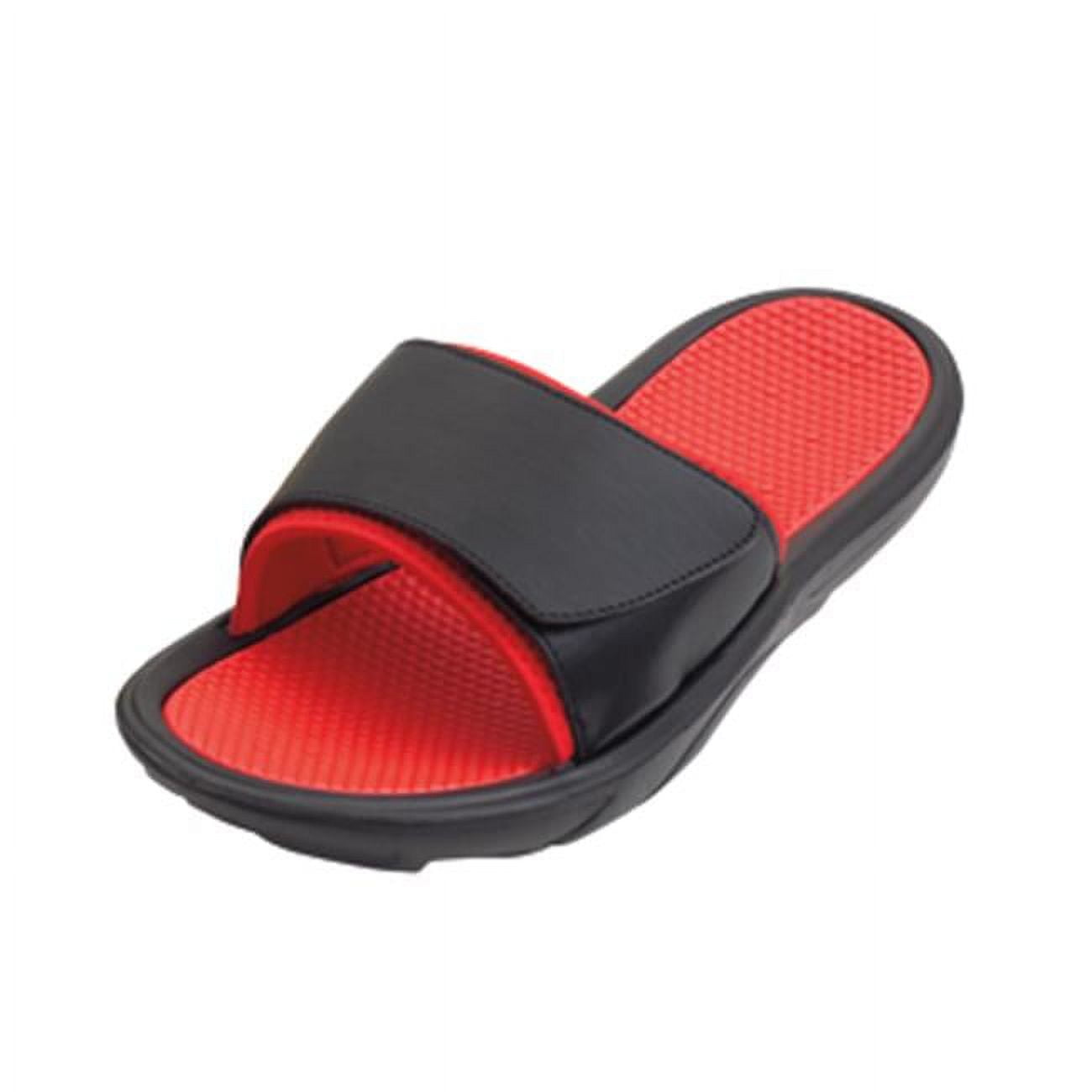 Dyenomite SS300 Imprintable Athletic Slides, Black & Red - Small ...