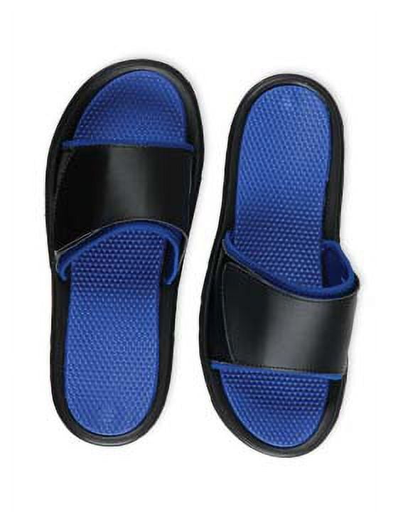 Dyenomite SS300 Imprintable Athletic Slides, Black & Royal - Extra ...