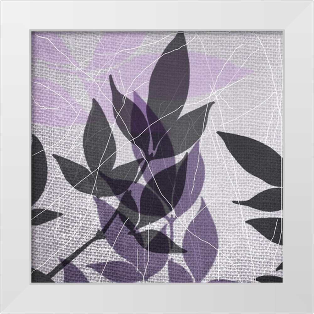 Dyer, Beverly 12x12 White Modern Wood Framed Museum Art Print Titled - Vibrant Purple Leaf 3 ...