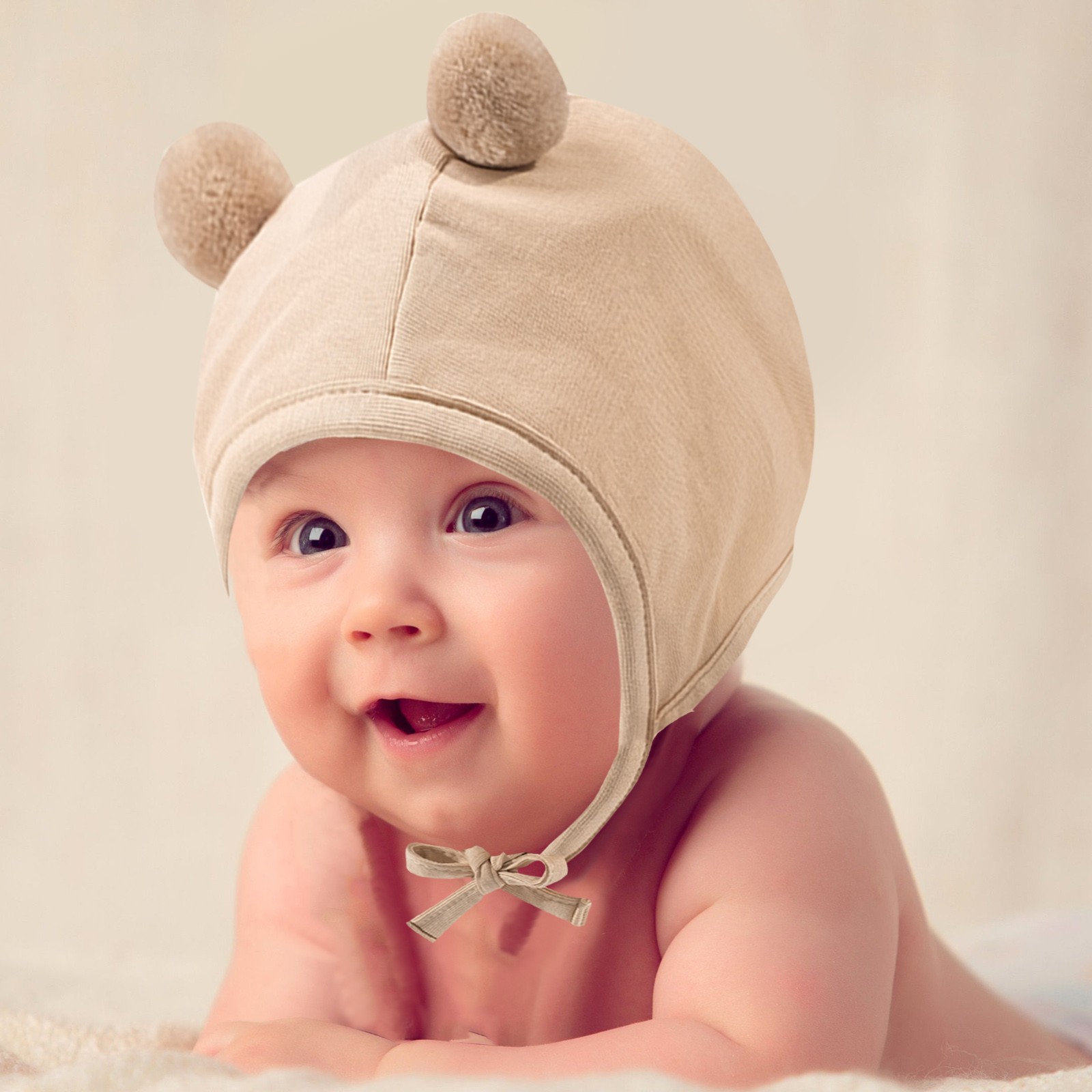 Dyfzdhu Baby Cute Tethered Hat Cold Protection Warm Ball Ear Children ...