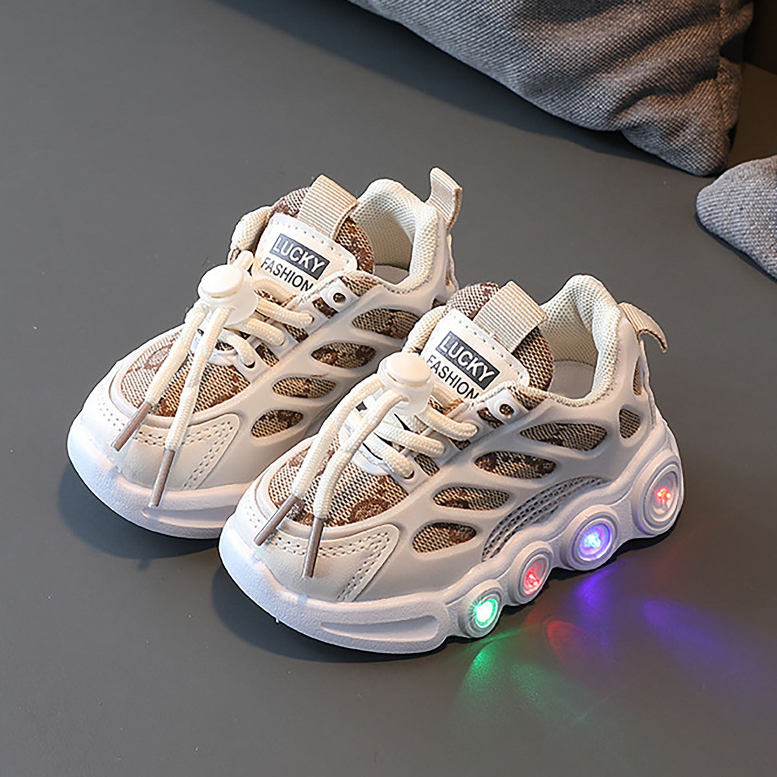Dyfzdhu Children Led Light Strip Shoes Lace Up Canvas Shoes Kids Casual ...