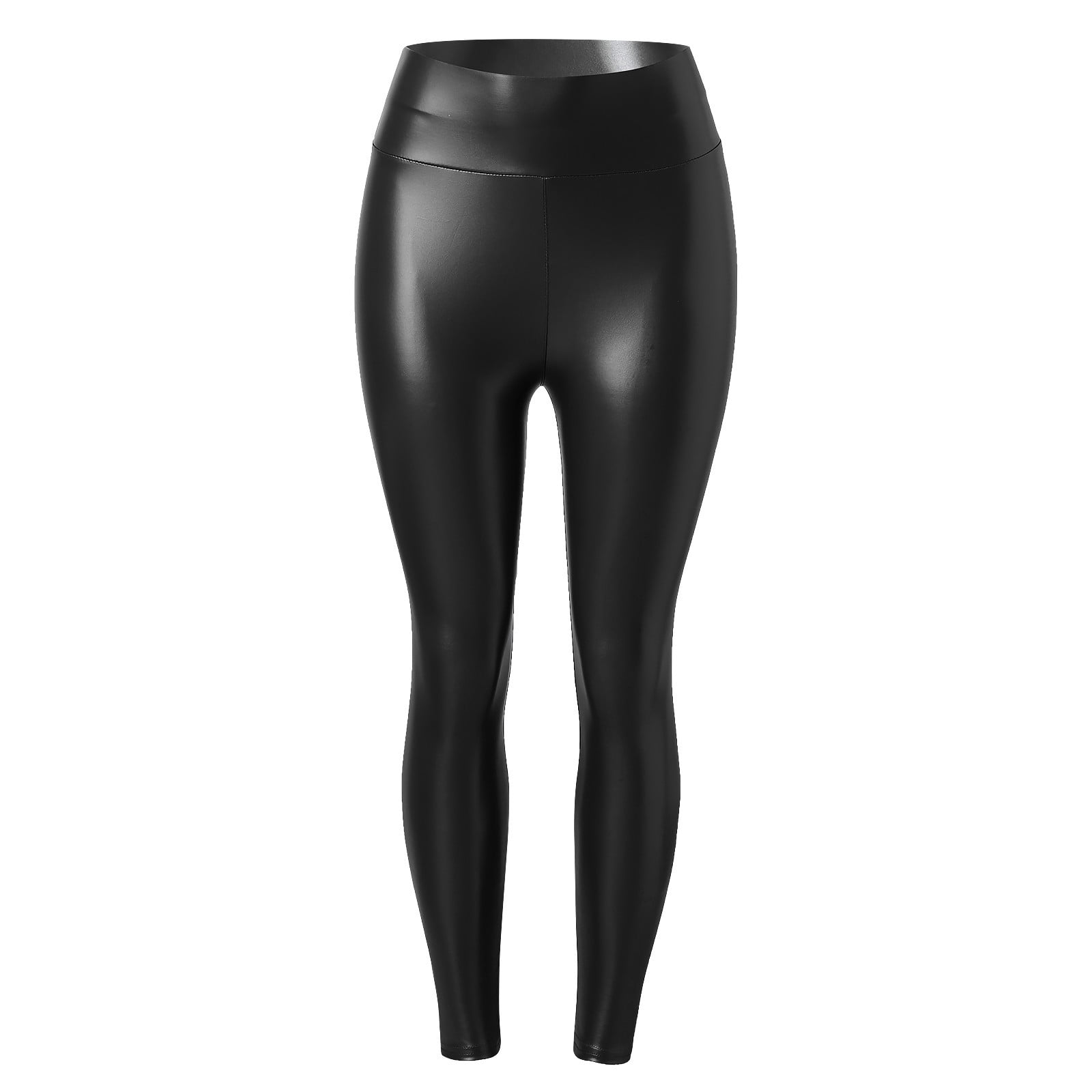 Dyfzdhu Faux Leather Leggings for Women Tummy Control Stretch High ...