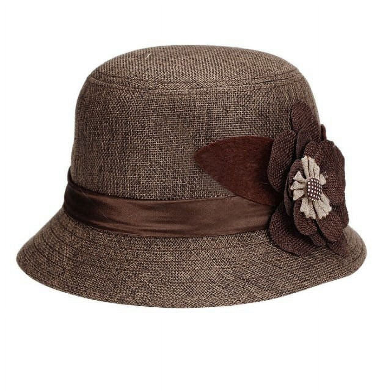 Dyfzdhu Fedora Hats for Women Elegant Linen Fashion Flower Bucket Cap ...