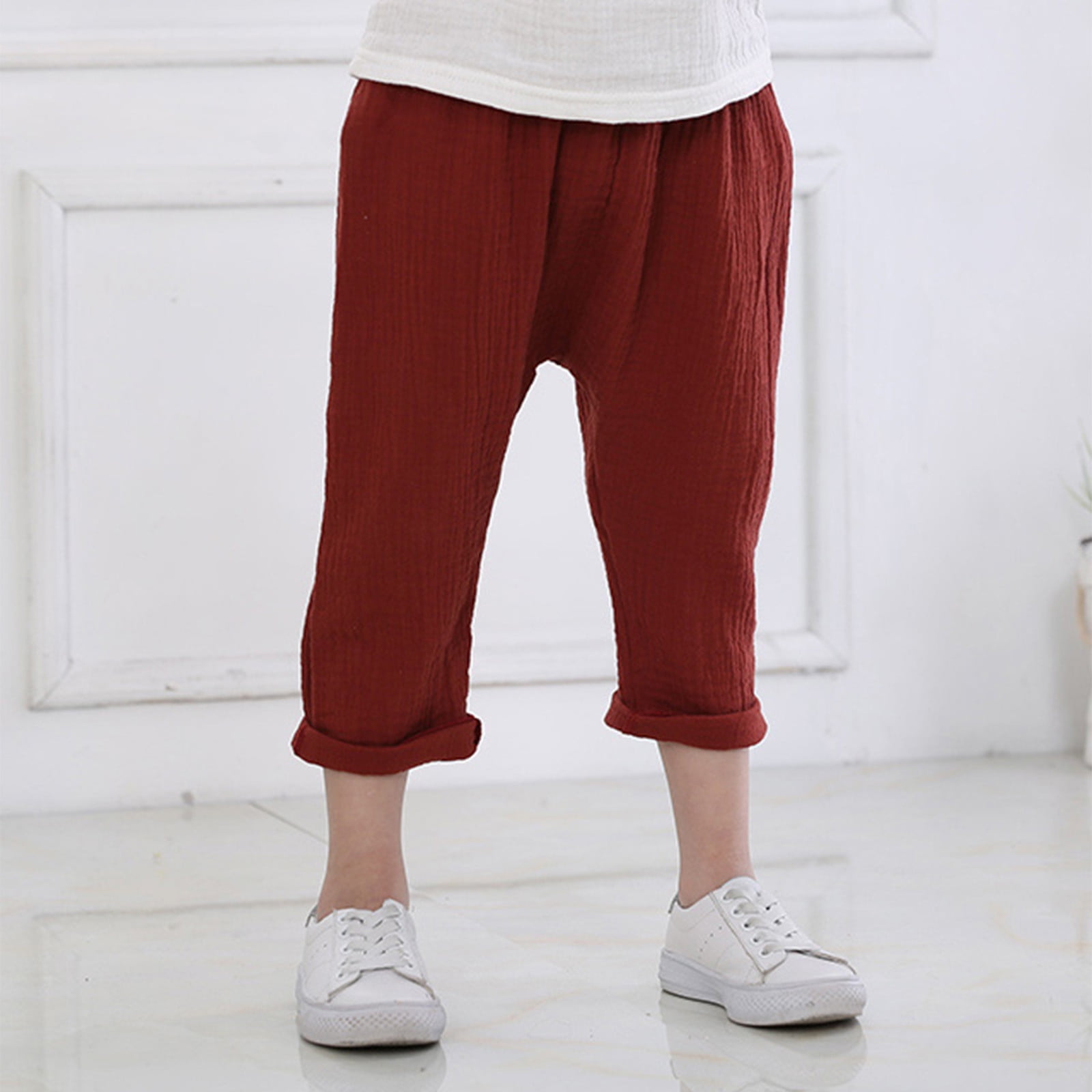 Dyfzdhu Girl Solid Harem Child Pant Linen Boy Toddler Pyjamas Baby ...