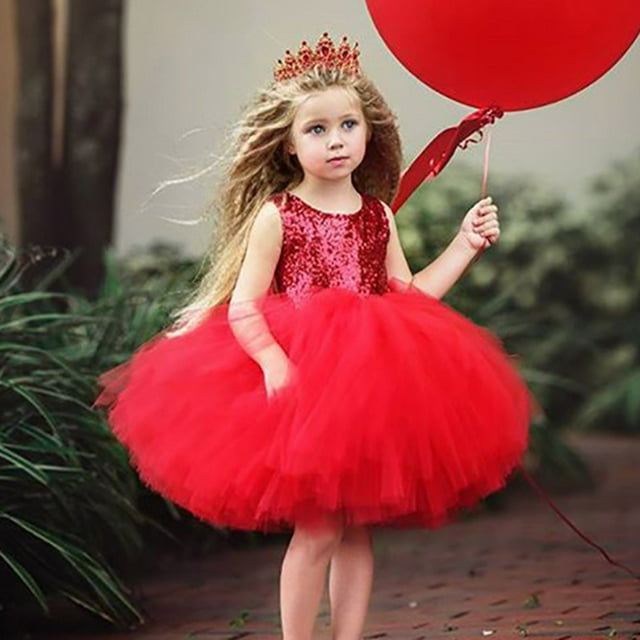 Dyfzdhu Girls Dress Baby Girl Mesh Tulle Birthday Dresses Tutu Sleeveless Pageant Party Dress ...