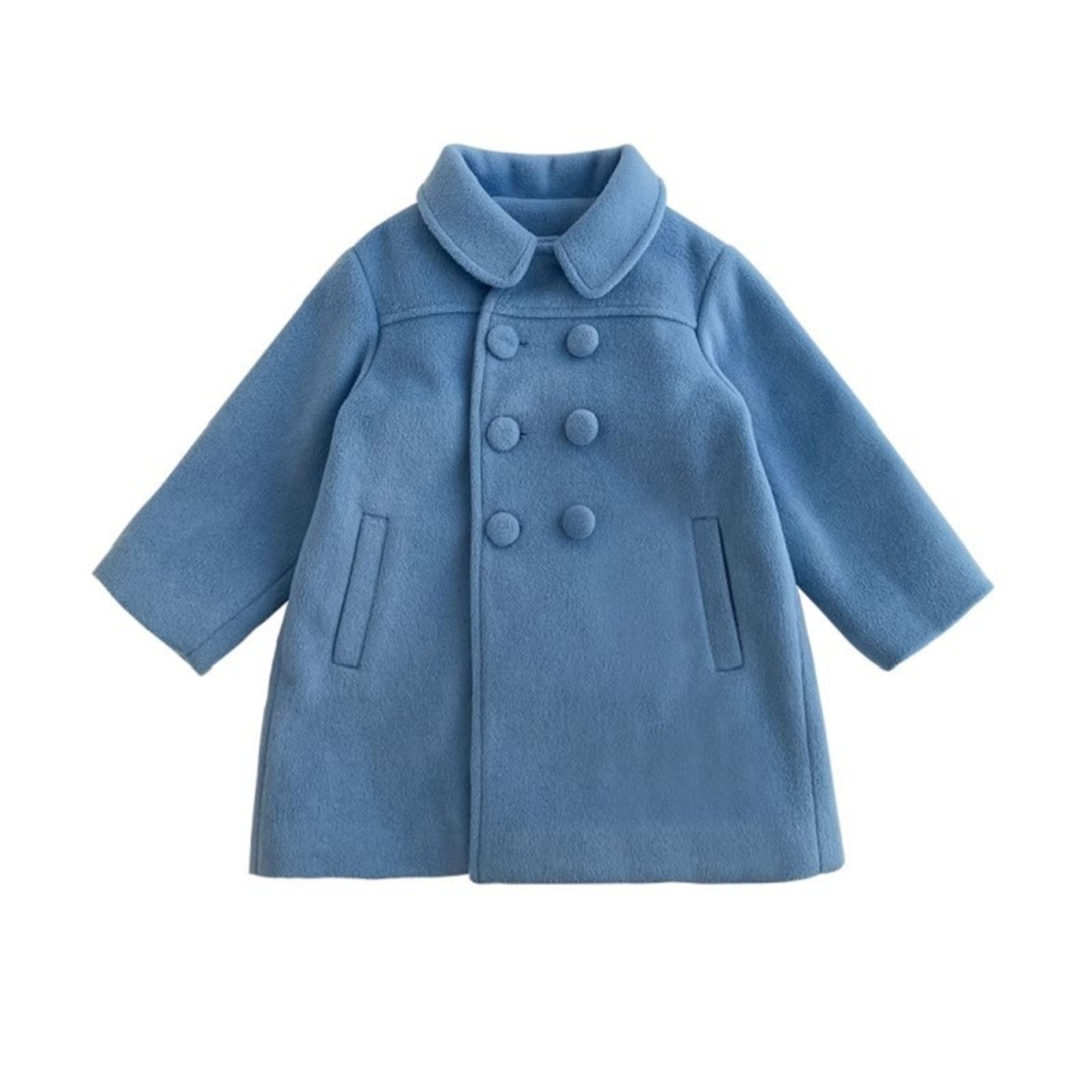 Dyfzdhu Girls Dress Coat Kids Winter Jackets Button Peacoat Toddler ...