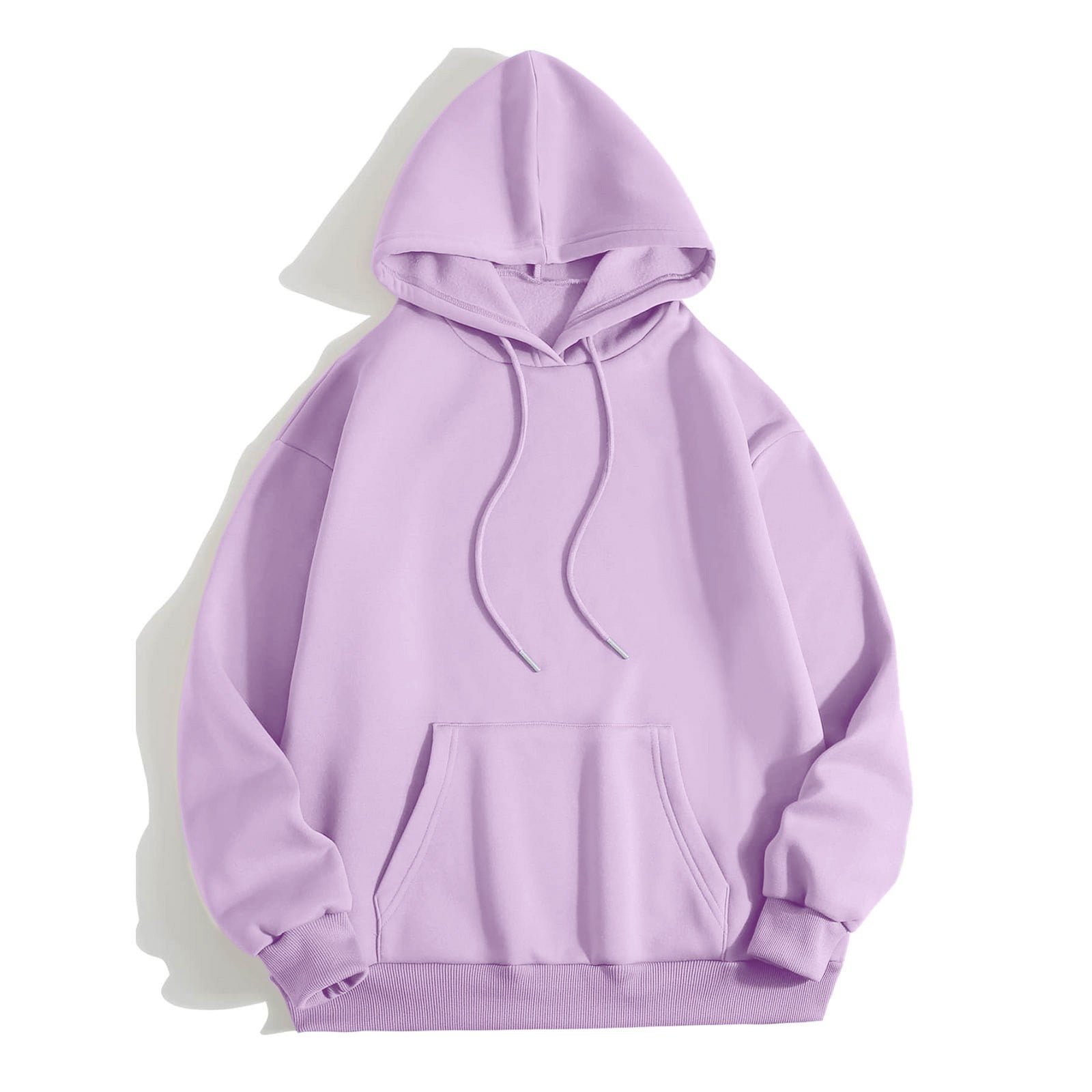 Dyfzdhu Hoodies for Women Casual Solid Color Long Sleeve Hooded ...
