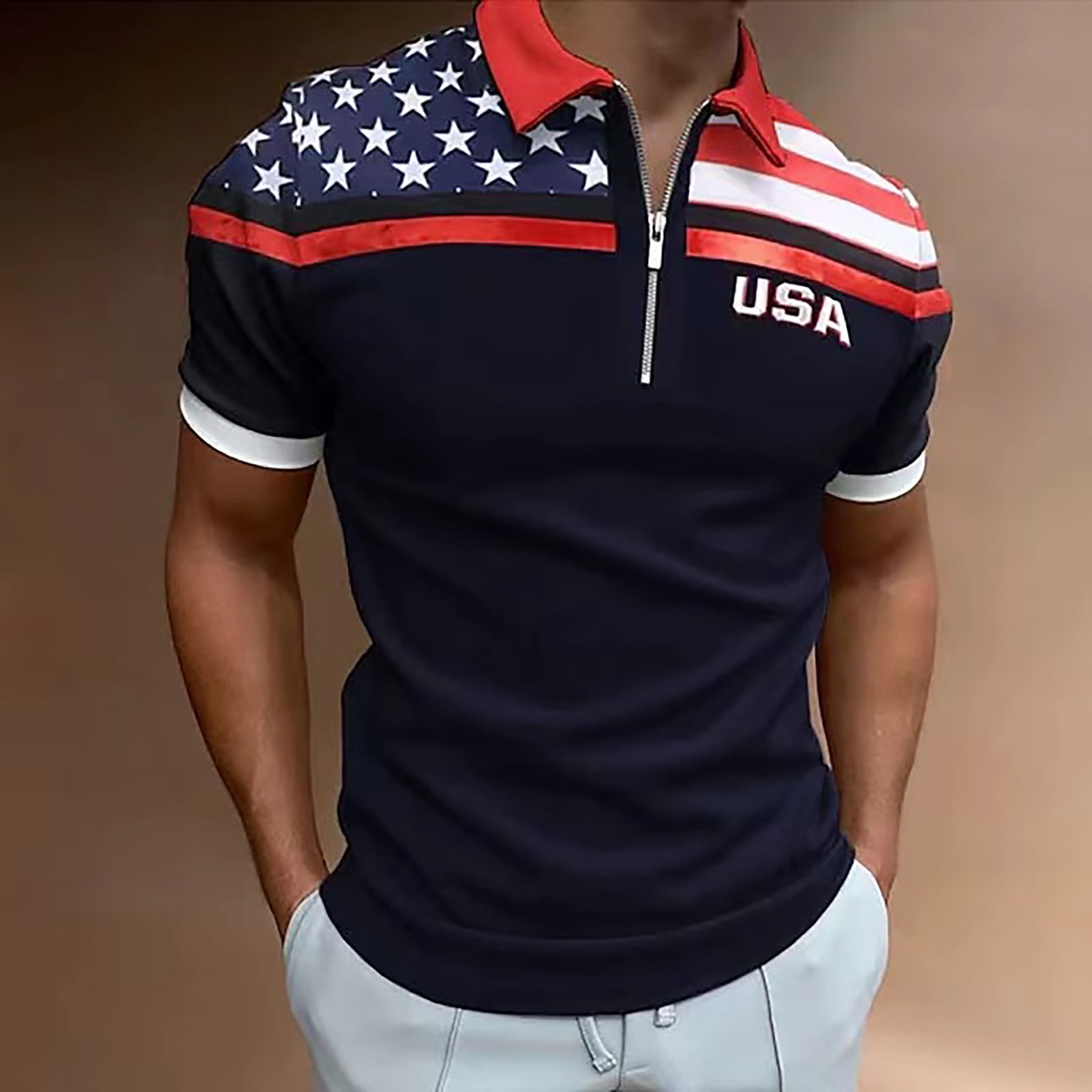 Dyfzdhu Independence Day Shirts for Men American Flag Graphic Tees 4th ...