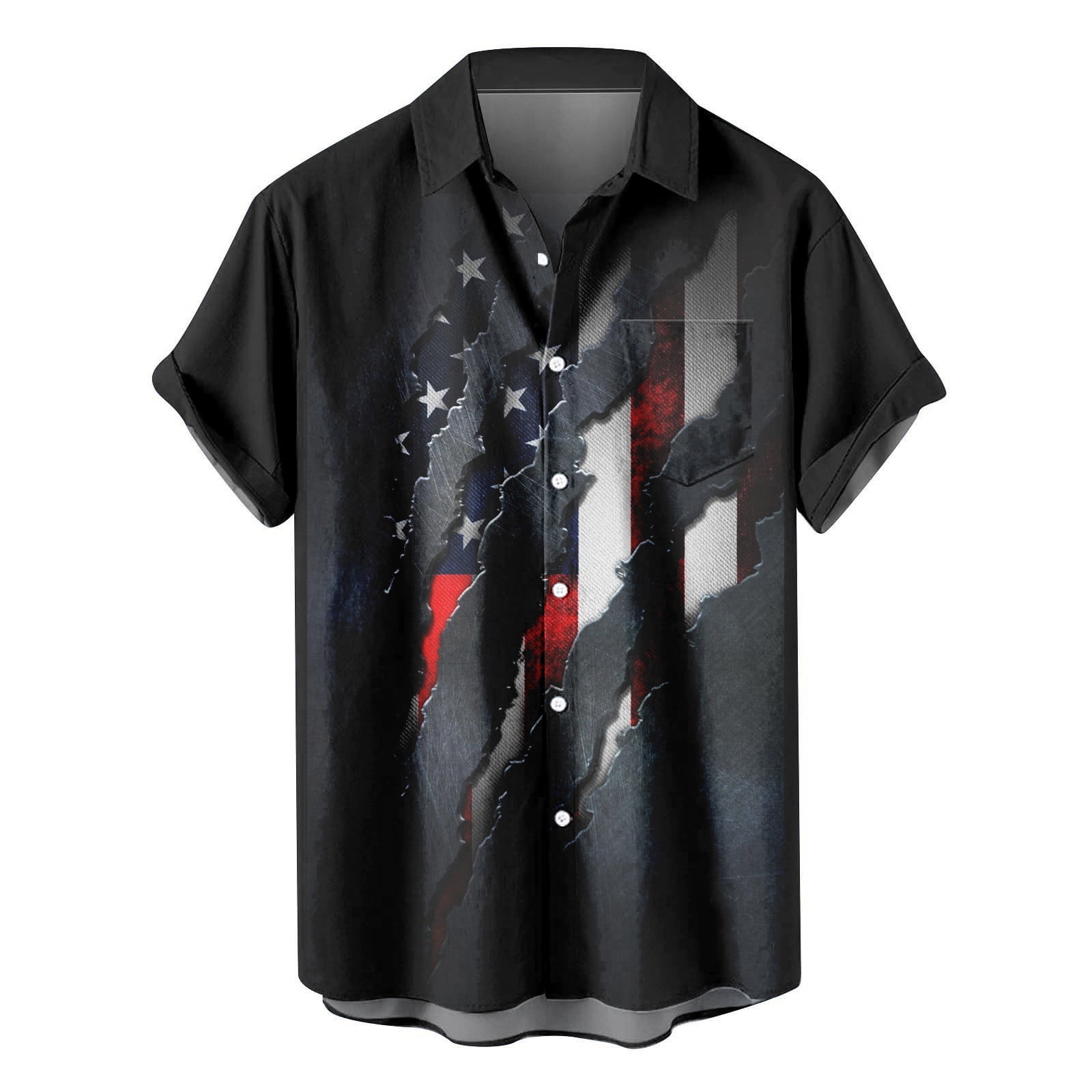 Dyfzdhu Independence Day Shirts for Men 4th Of July American Flag ...