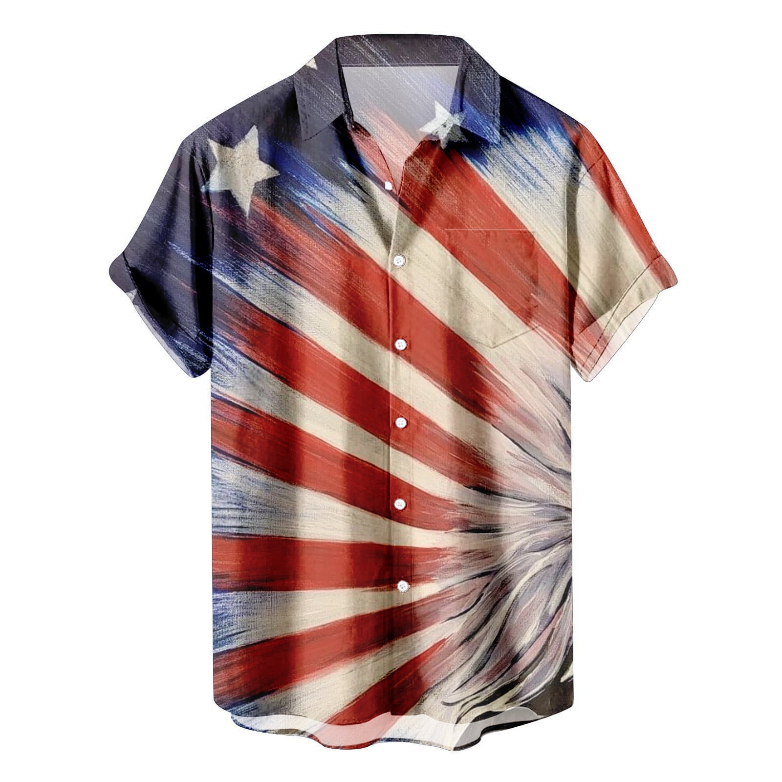 Dyfzdhu Independence Day Shirts for Men American Flag Printed Patriotic ...