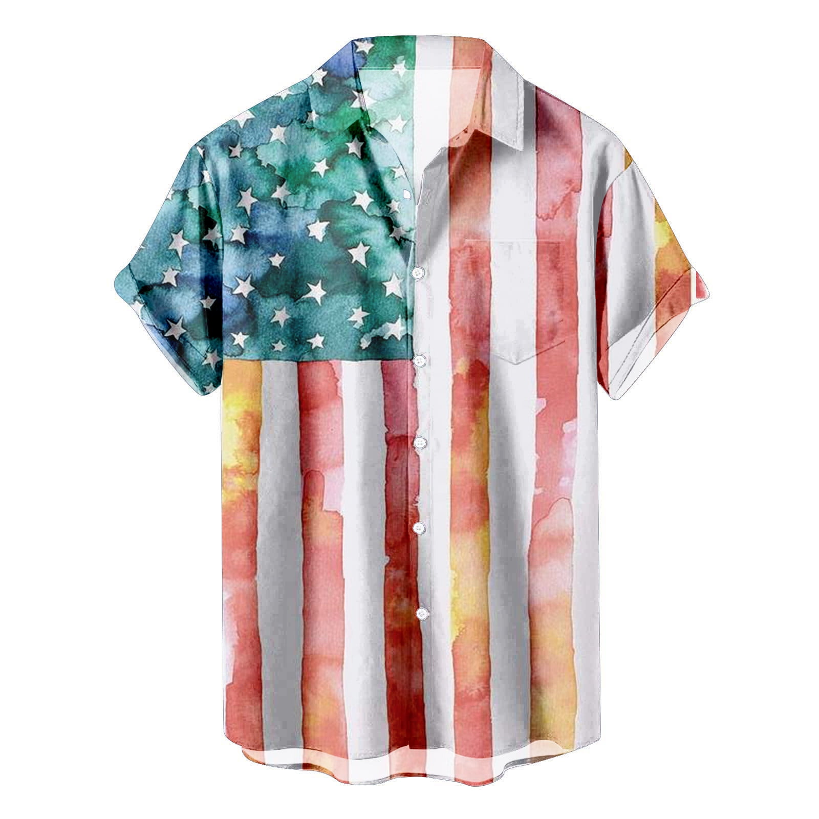 Dyfzdhu Independence Day Shirts for Men 4th Of July American Flag ...
