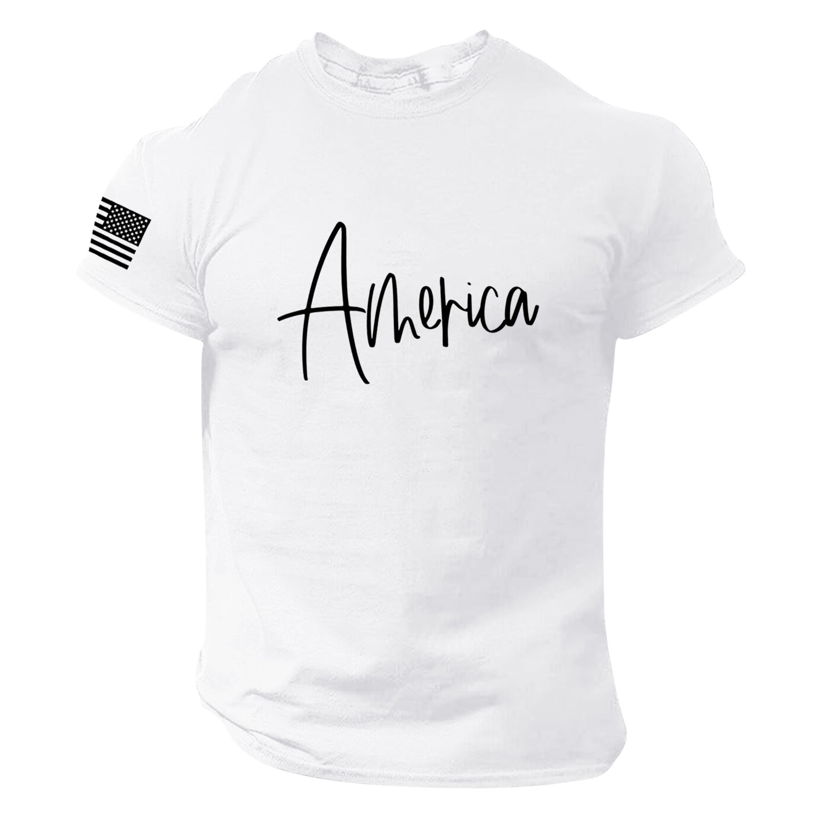 Dyfzdhu Independence Day T Shirts for Men Summer Short Sleeve Flag ...