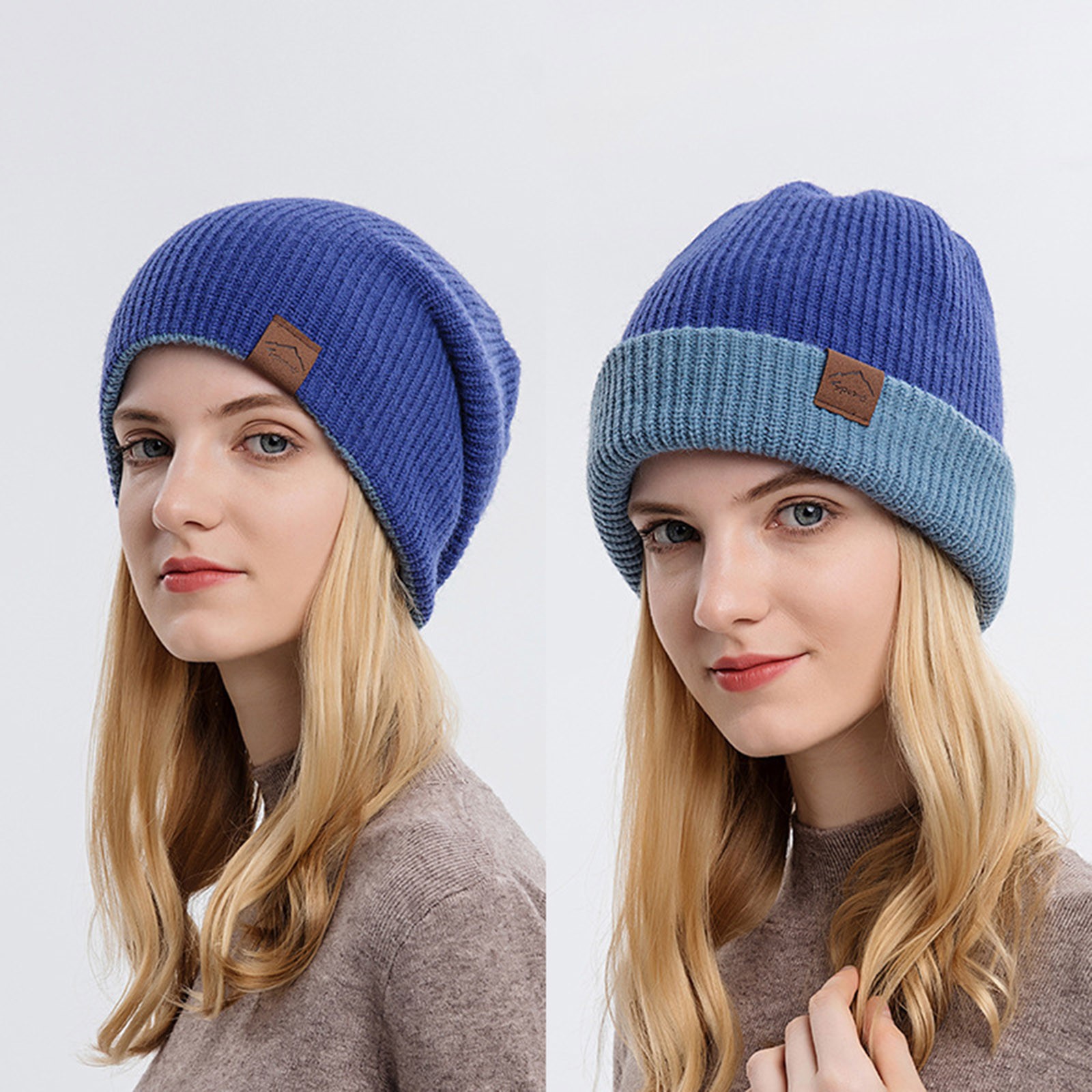 Dyfzdhu Knitted Hats for Men Women Neutral Solid Color Warm Couples Can ...