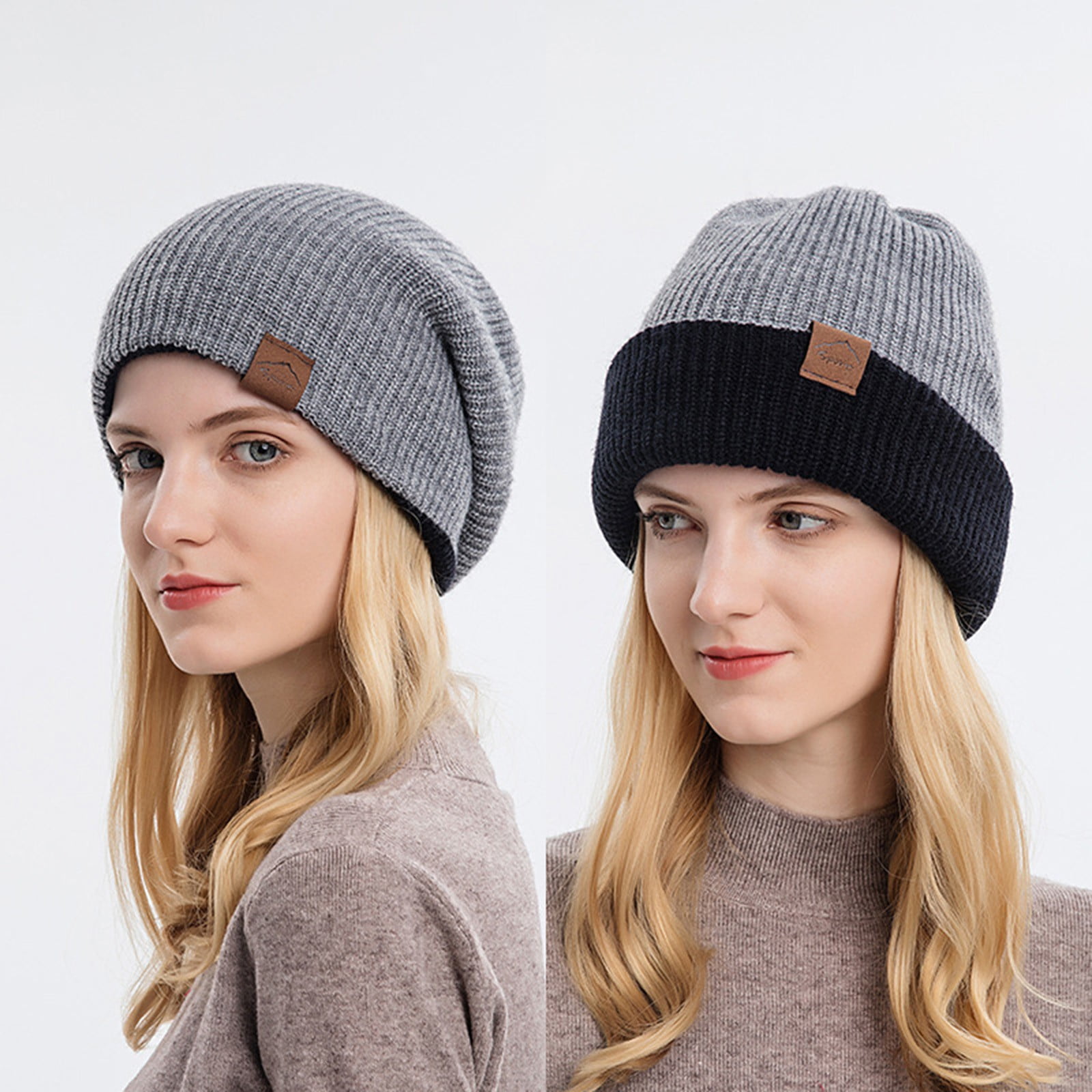 Dyfzdhu Knitted Hats for Men Women Neutral Solid Color Warm Couples Can ...