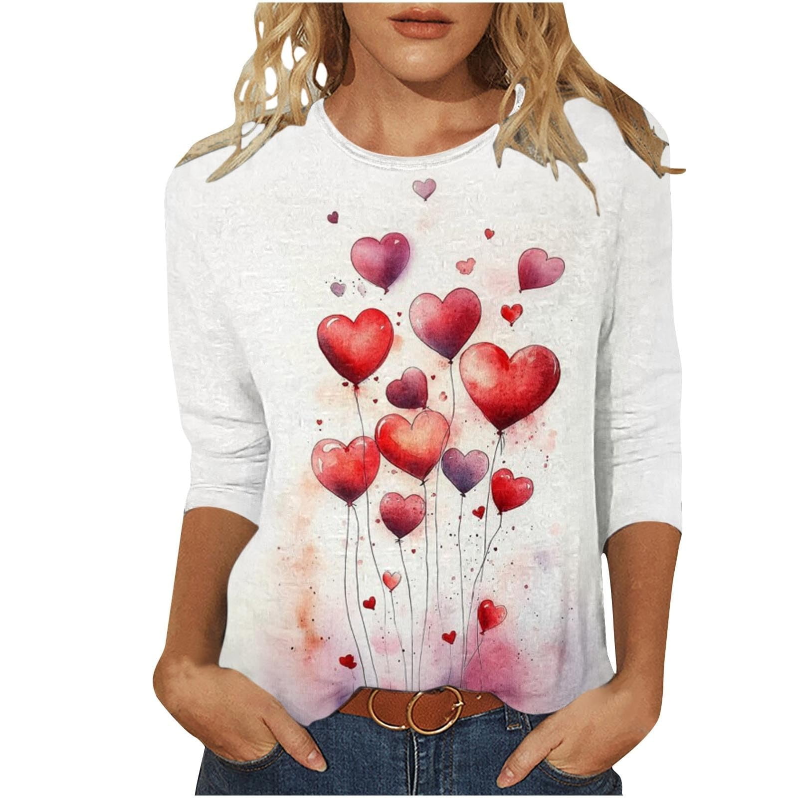 Dyfzdhu Long Sleeve Shirts For Women Christmas Holiday Shirts Tops Long ...