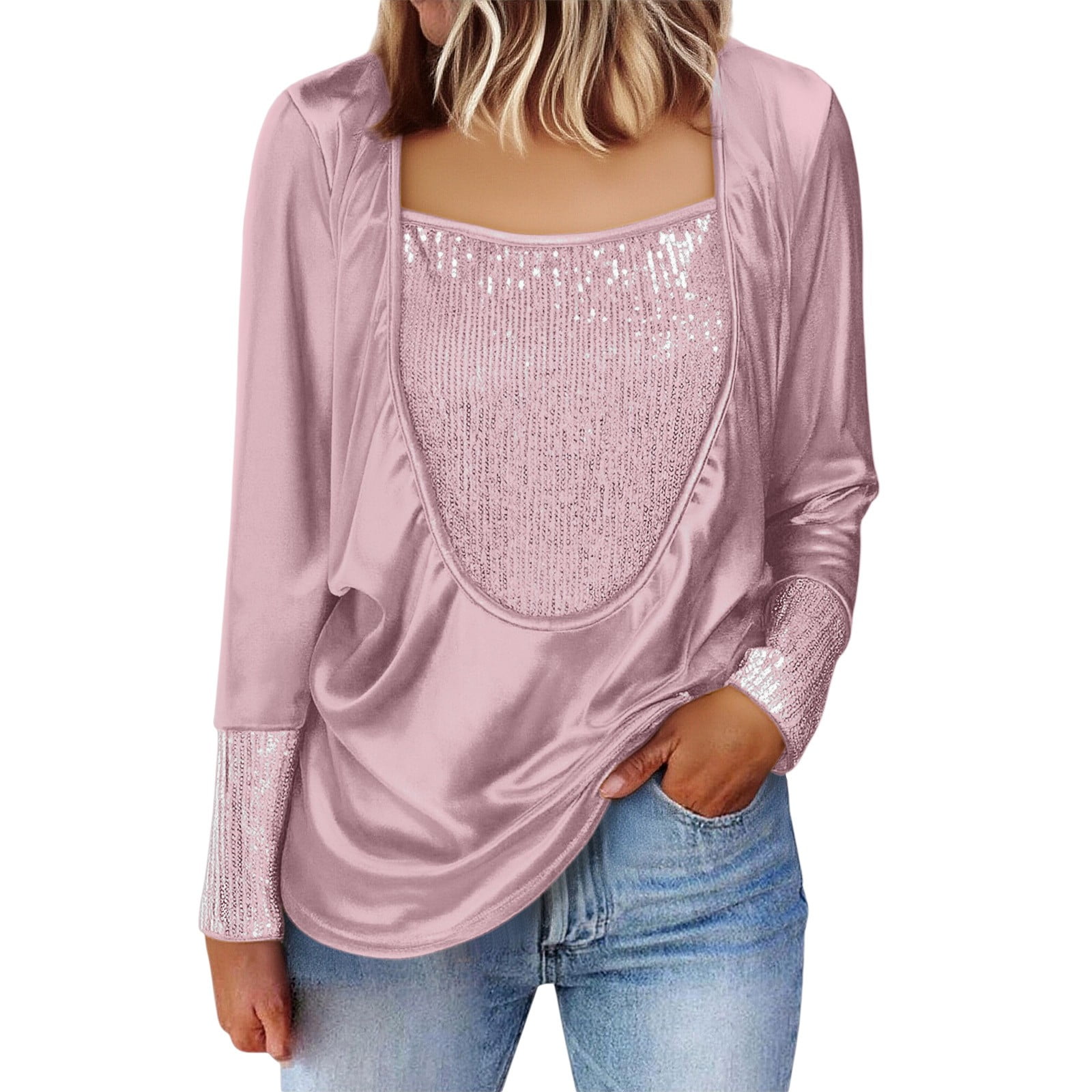 Dyfzdhu Long Sleeve Shirts For Women Elegant Blouse Long Sleeves ...