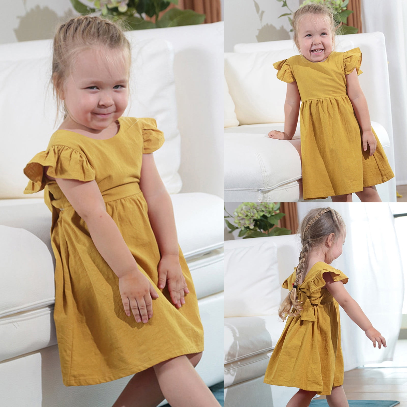 Dyfzdhu Mardi Gras Girls Dresses Toddler Kids Girls Solid Short Fly ...