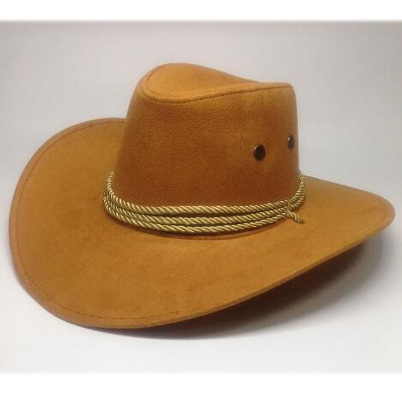 Dyfzdhu Men Women Cowboy Hat Western Cap Wide Sunhat Winter Yellow ...