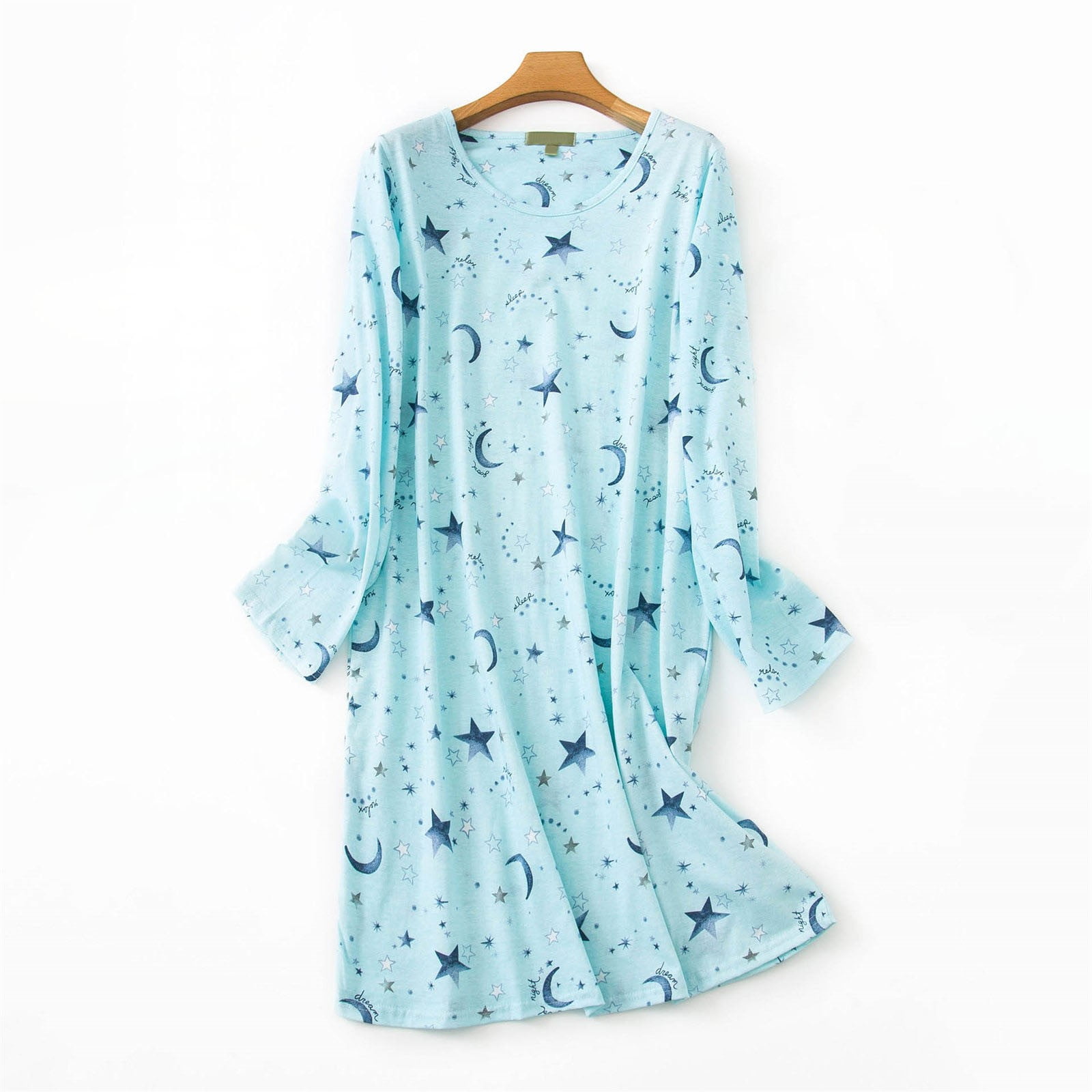 Dyfzdhu Nightgowns for Women Loose Fitting Pajamas Long Sleeved Cute ...